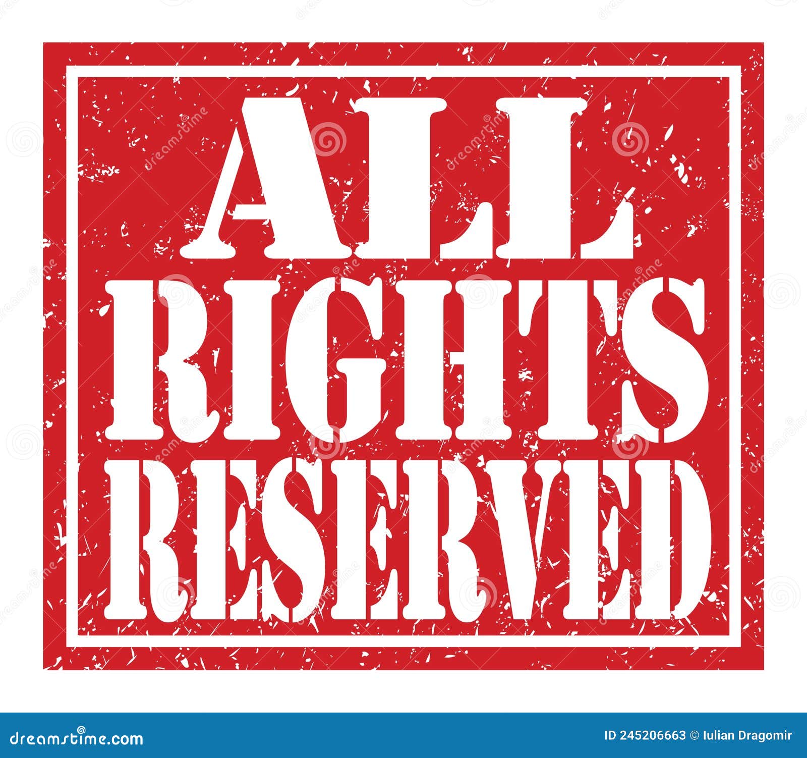 ALL RIGHTS RESERVED, Text Written on Red Stamp Sign Stock Illustration ...