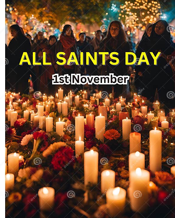 All Saints Day Celebration with Vibrant Decorations, Spiritual Symbols ...