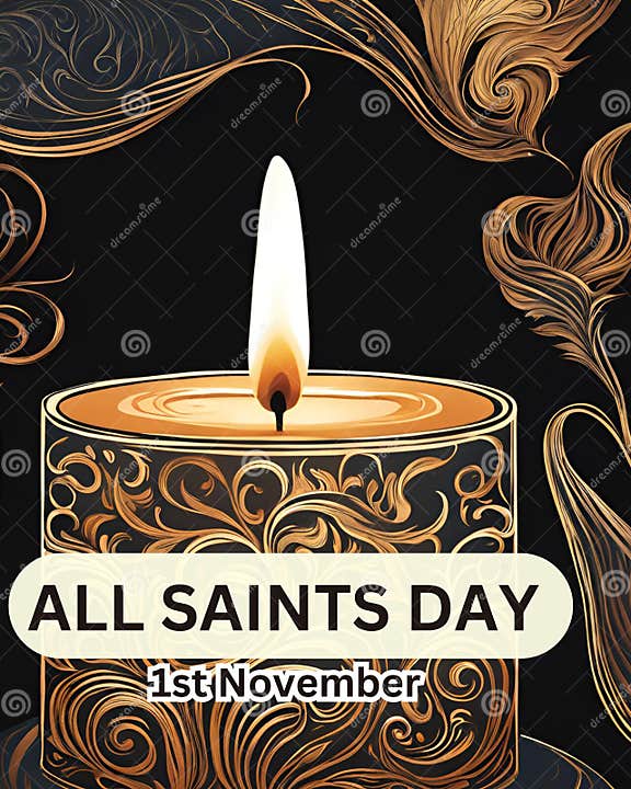 All Saints Day Celebration with Vibrant Decorations, Spiritual Symbols ...