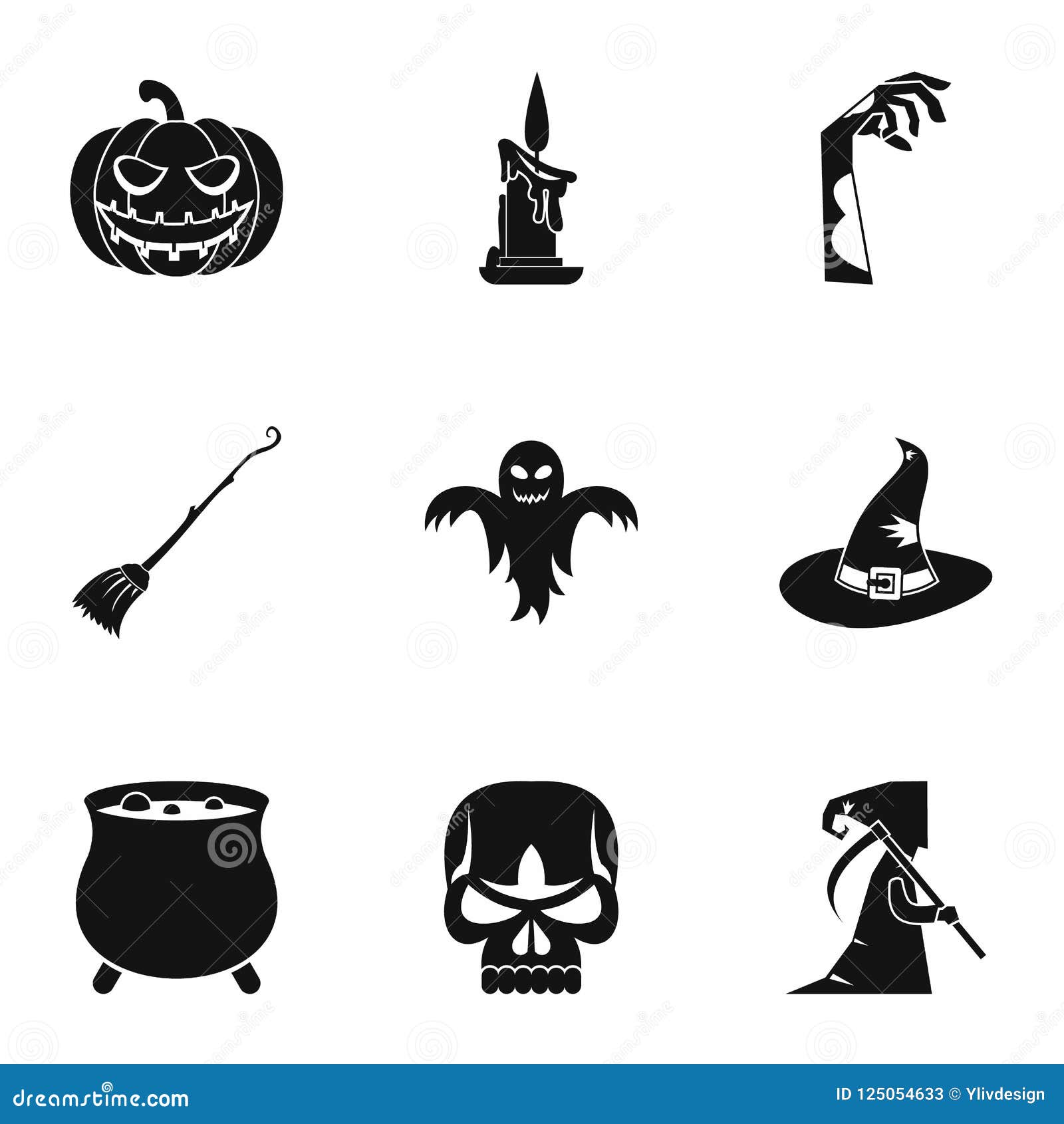 All Saints Day Icons Set, Simple Style Stock Illustration ...