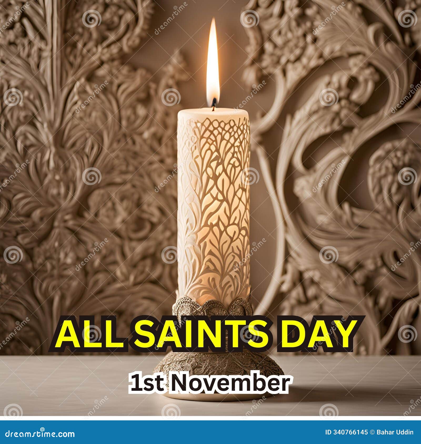 All Saints Day Celebration with Vibrant Decorations, Spiritual Symbols ...