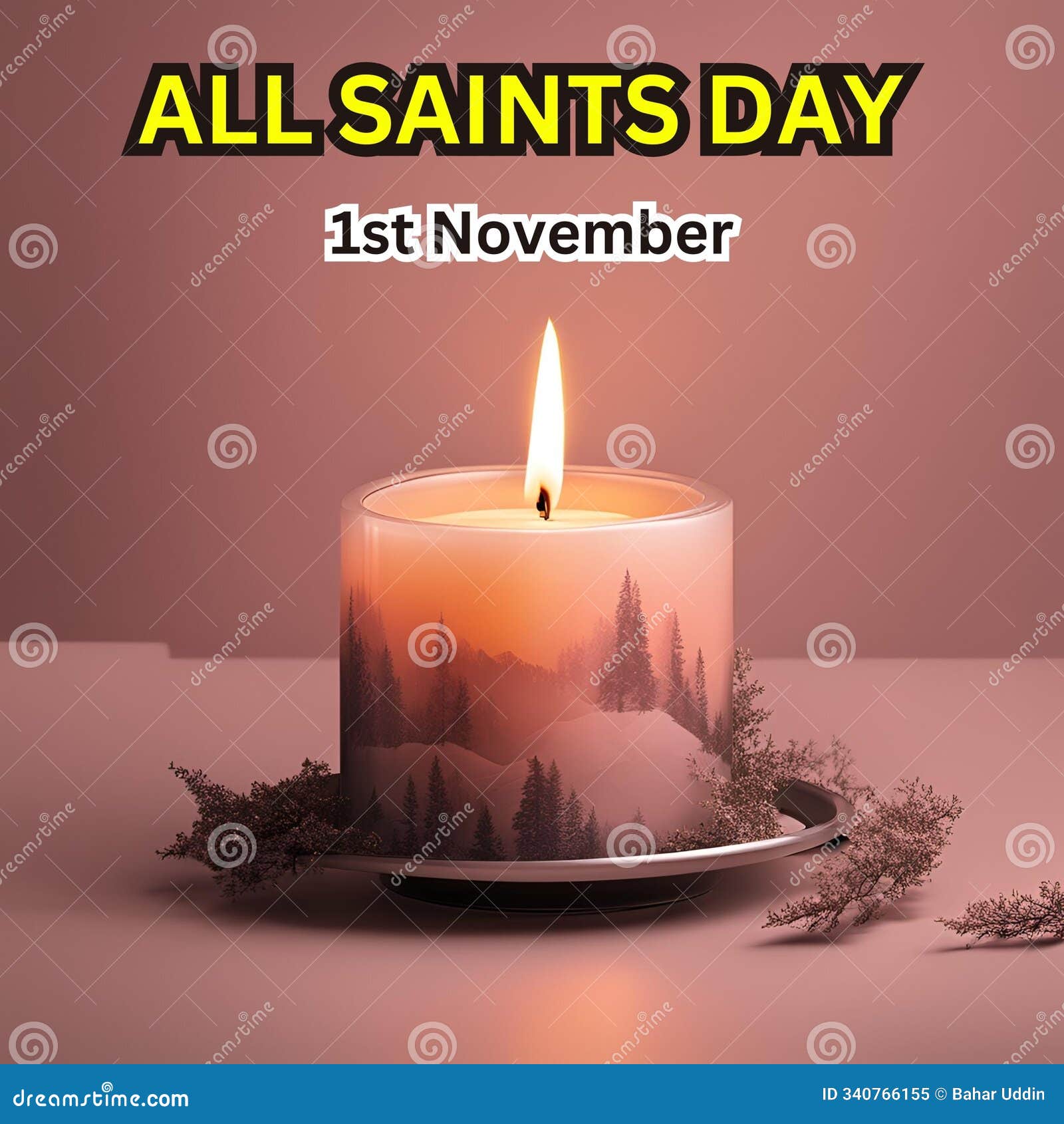 All Saints Day Celebration with Vibrant Decorations, Spiritual Symbols ...