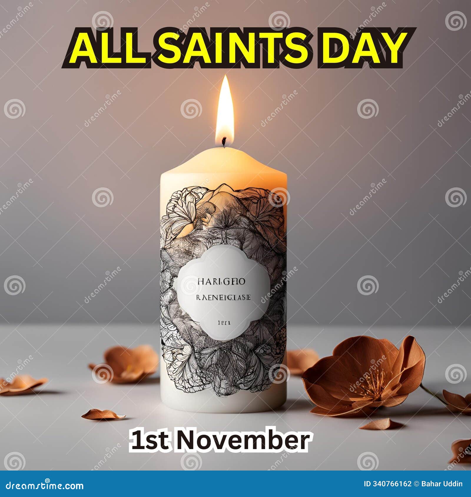 All Saints Day Celebration with Vibrant Decorations, Spiritual Symbols ...