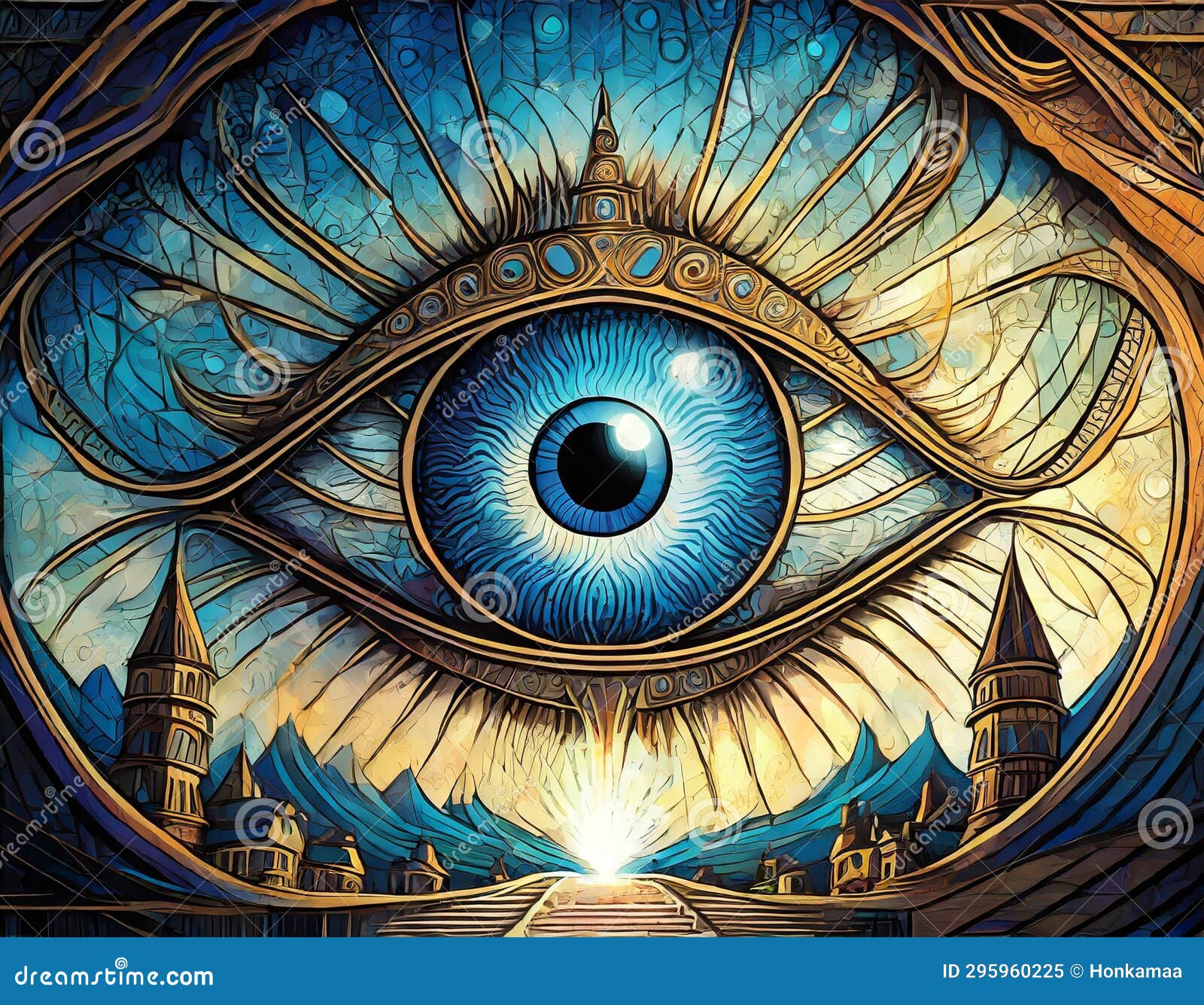 The all-seeing eye stock illustration. Illustration of ancient - 295960225