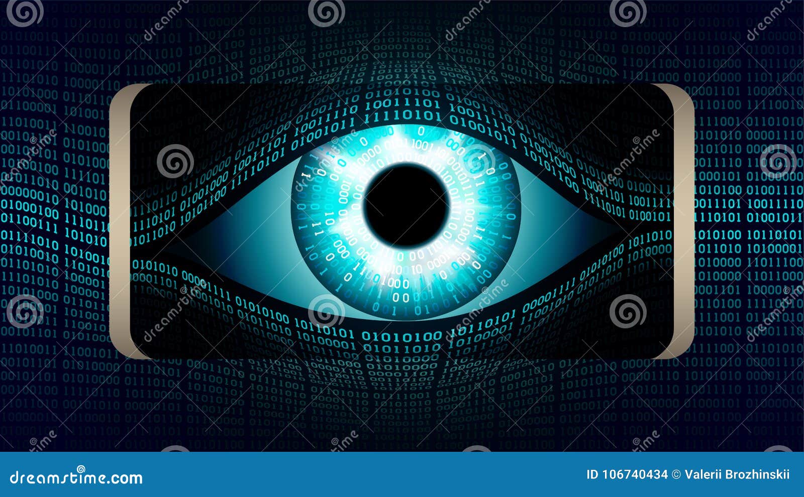 The All-seeing Eye of Big Brother in Your Smartphone, Concept of ...