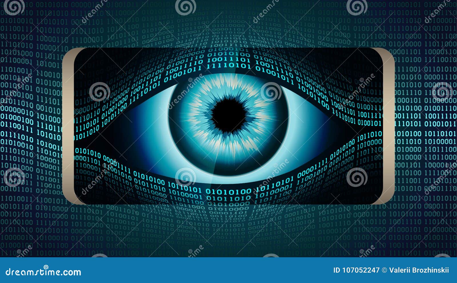 The All-seeing Eye of Big Brother in Your Smartphone, Concept of ...