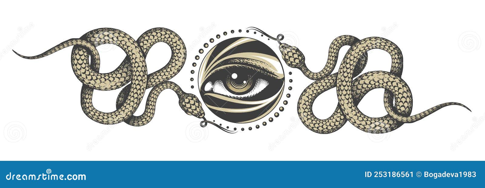 Occult Snakes Triple Goddess Fertility Symbol Silver Cartoon Vector ...