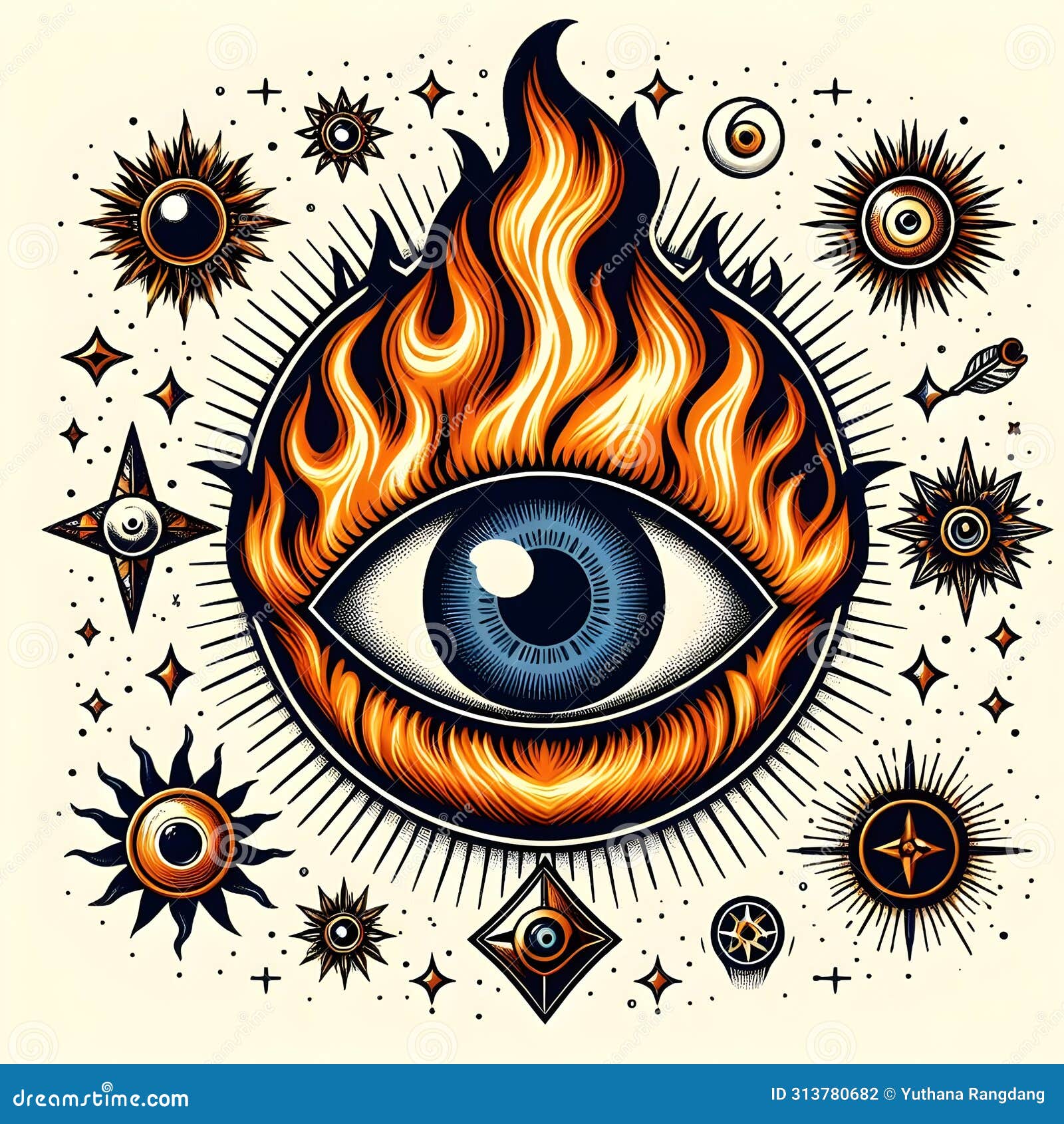 All-seeing Eye, 2D Vector Illustration. Stock Illustration ...