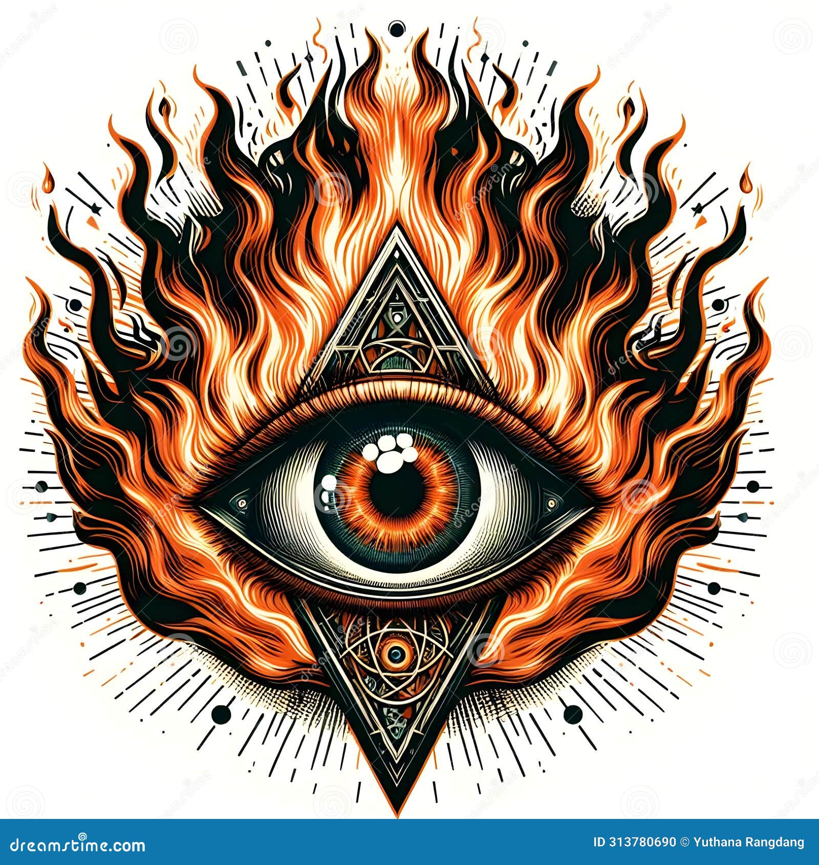 All-seeing Eye, 2D Vector Illustration. Stock Illustration ...