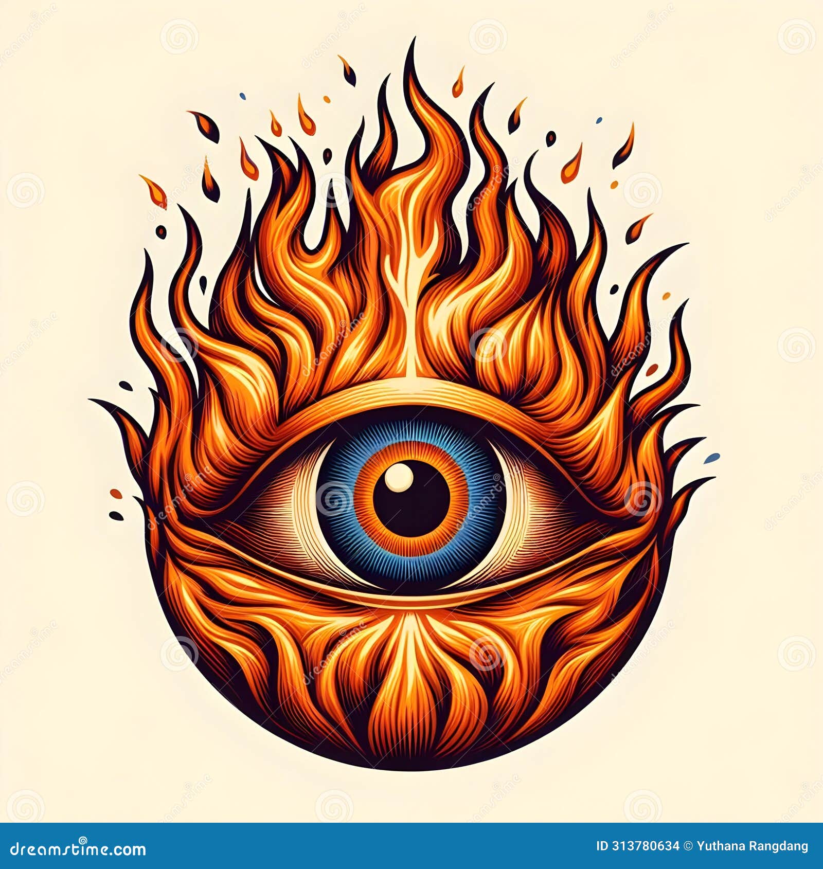 All-seeing Eye, 2D Vector Illustration. Stock Illustration ...