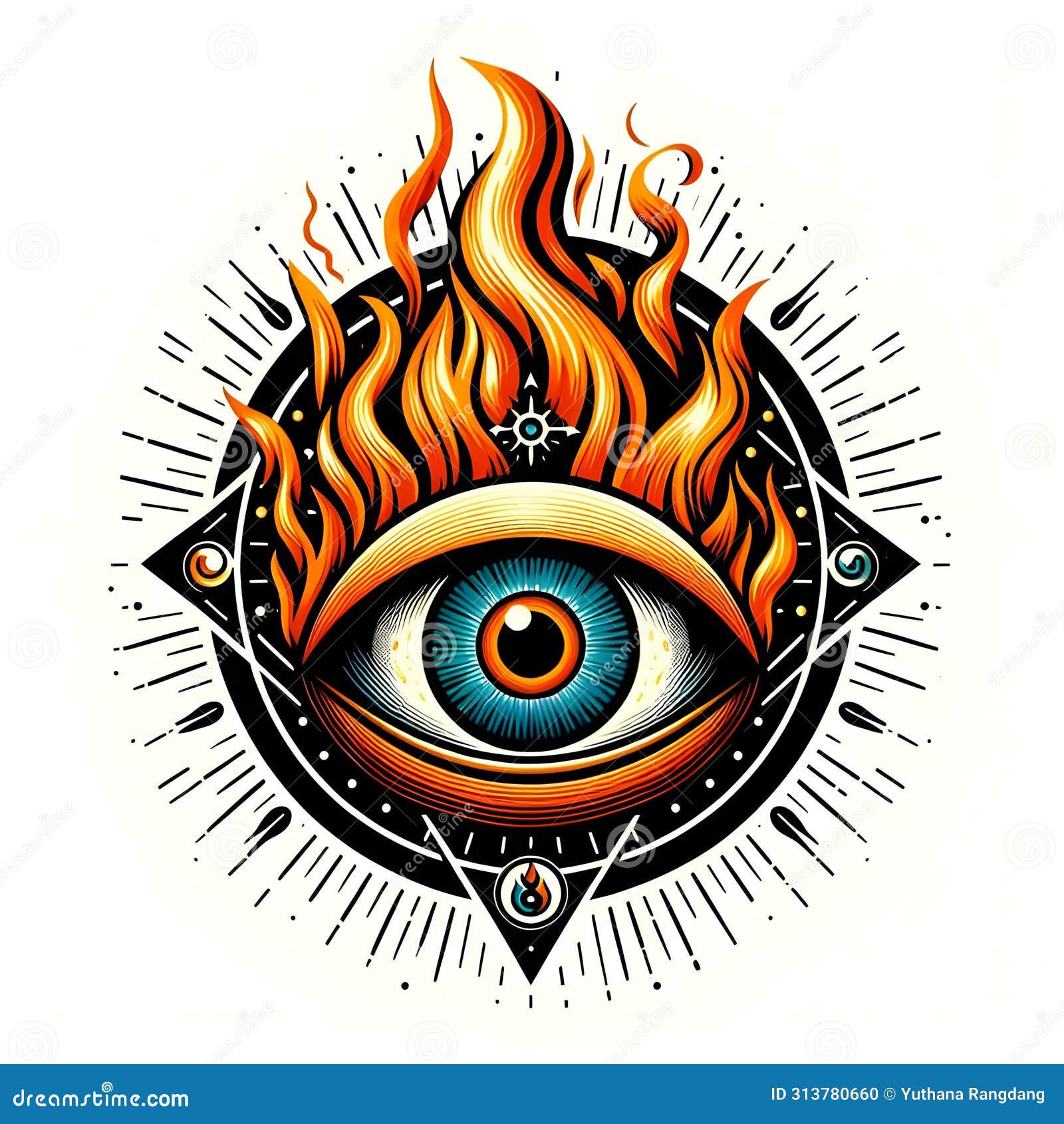 All-seeing Eye, 2D Vector Illustration. Stock Illustration ...