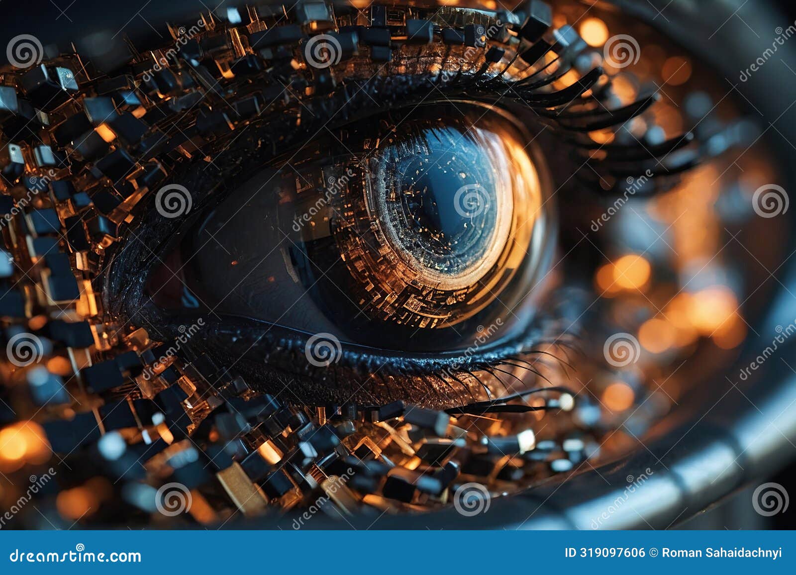All-Seeing Eye with Digital Pixel Patterns Symbolizing it Services ...