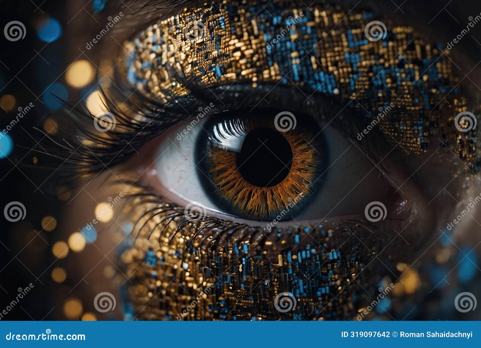 All-Seeing Eye with Digital Pixel Patterns Symbolizing it Services ...