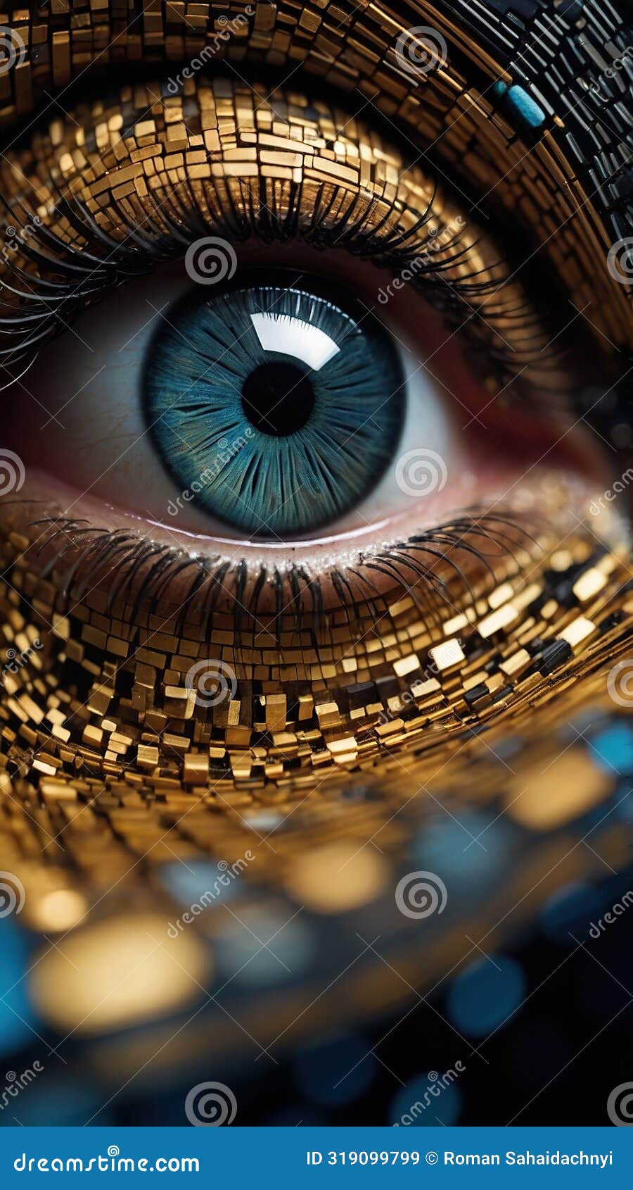 All-Seeing Eye with Digital Pixel Patterns Symbolizing it Services ...