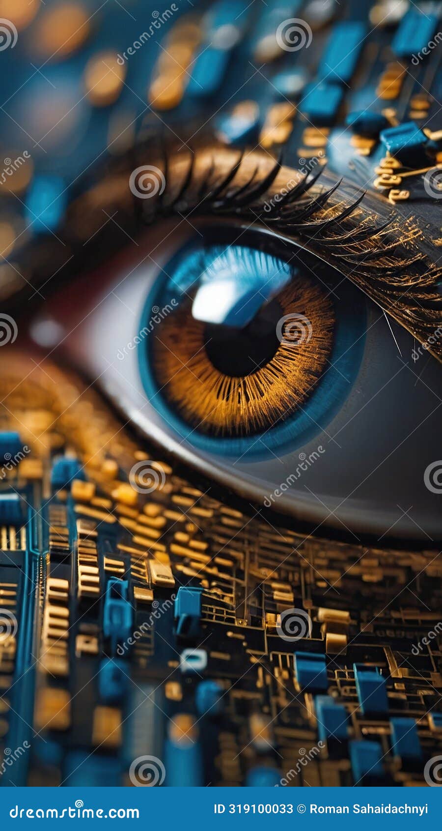All-Seeing Eye with Digital Pixel Patterns Symbolizing it Services ...