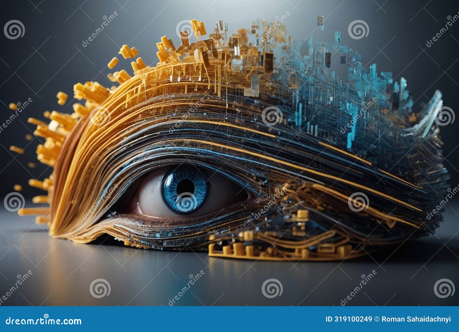 All-Seeing Eye with Digital Pixel Patterns Symbolizing it Services ...