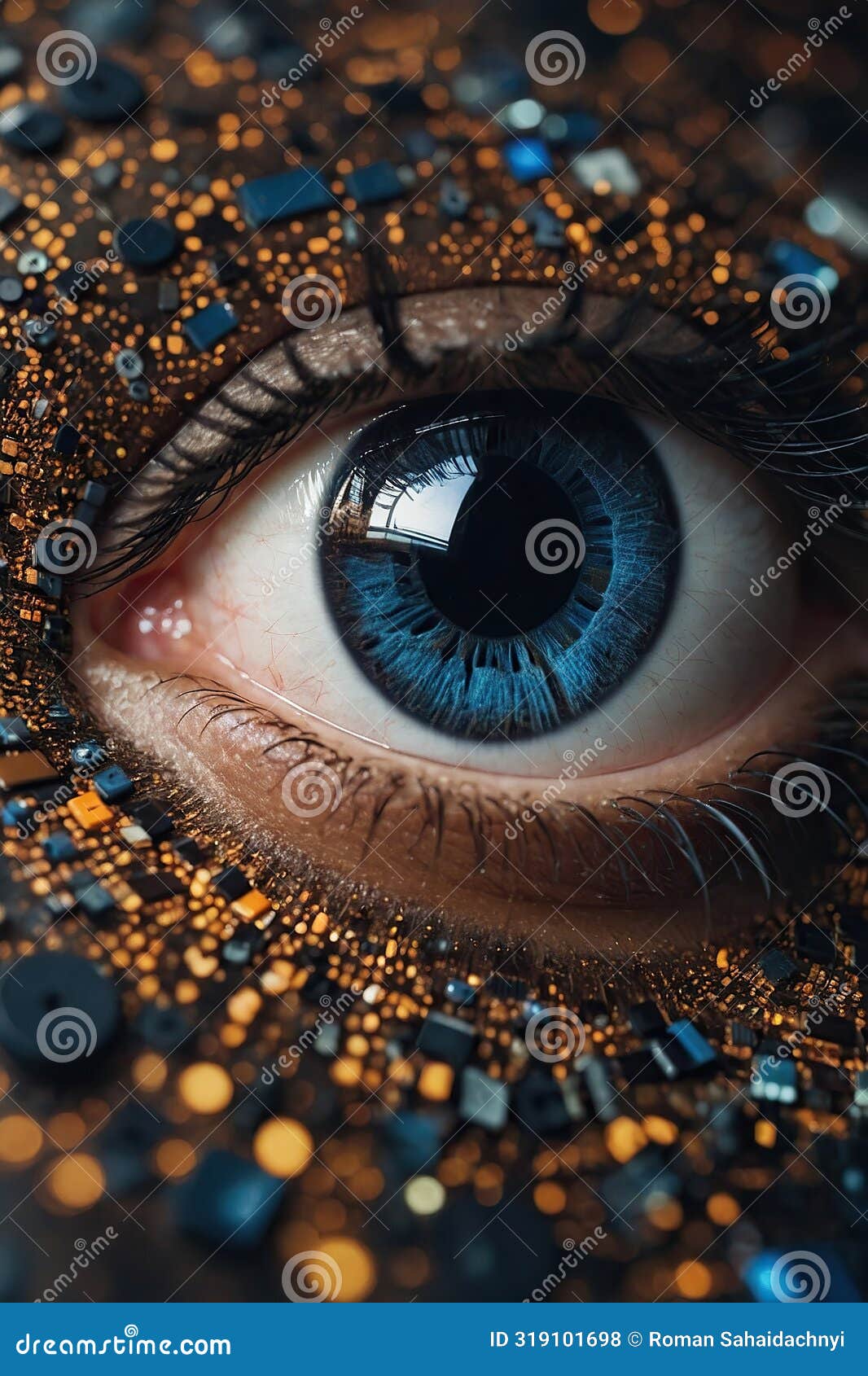 All-Seeing Eye with Digital Pixel Patterns Symbolizing it Services ...