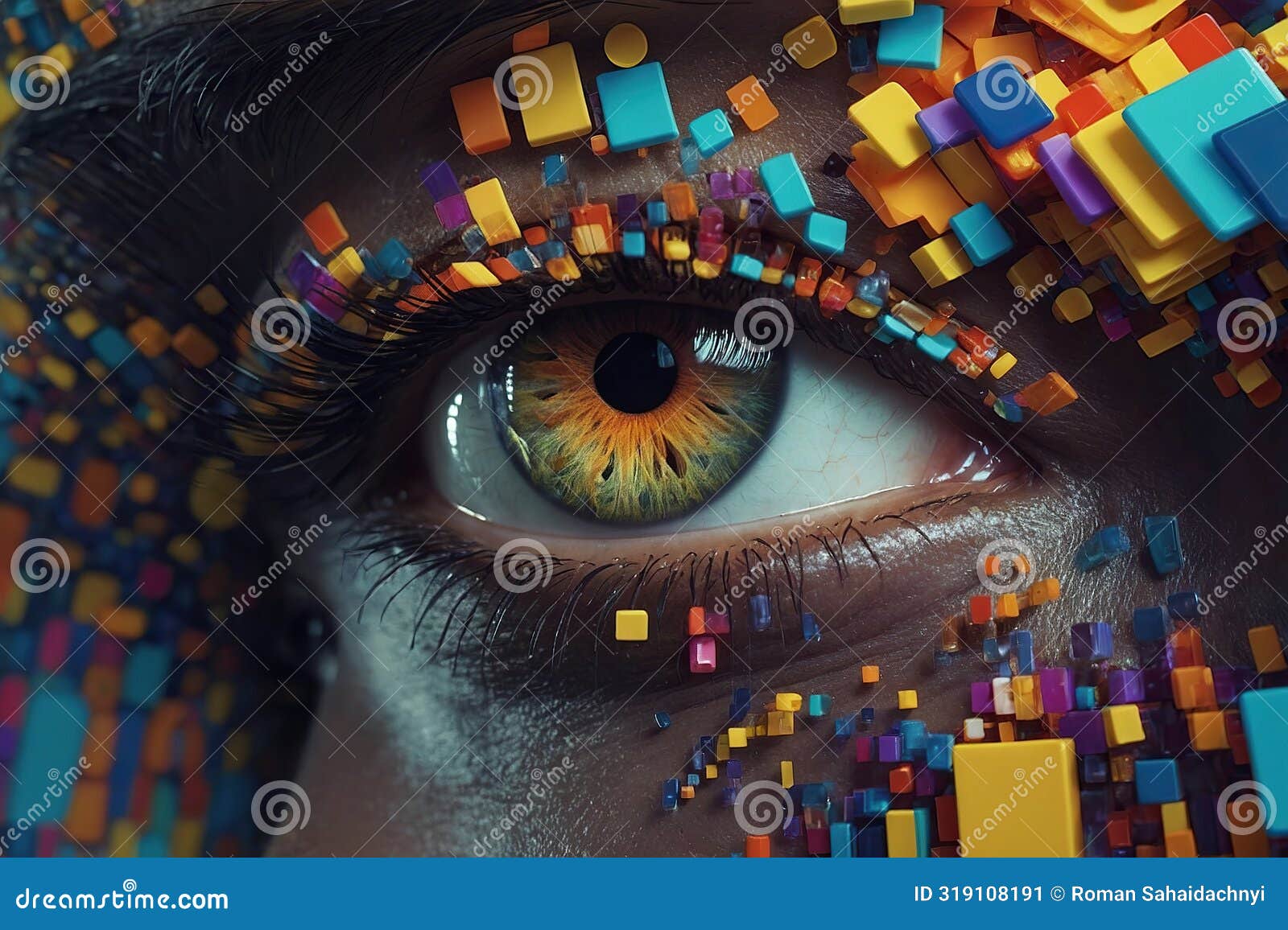 All-Seeing Eye with Digital Pixel Patterns Symbolizing it Services ...