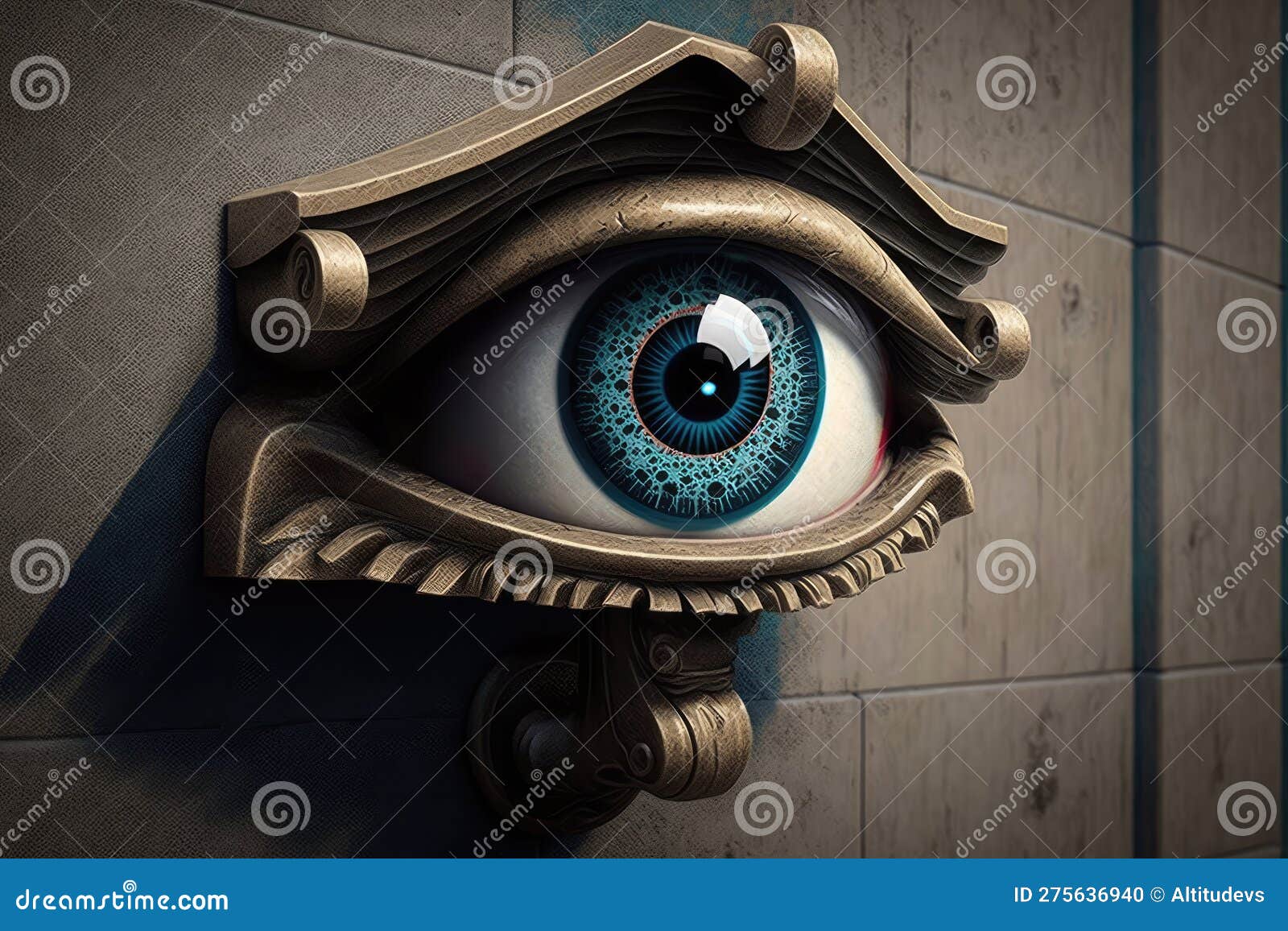All-seeing Eye Embedded in Security Camera, Keeping Watch Over Store or ...