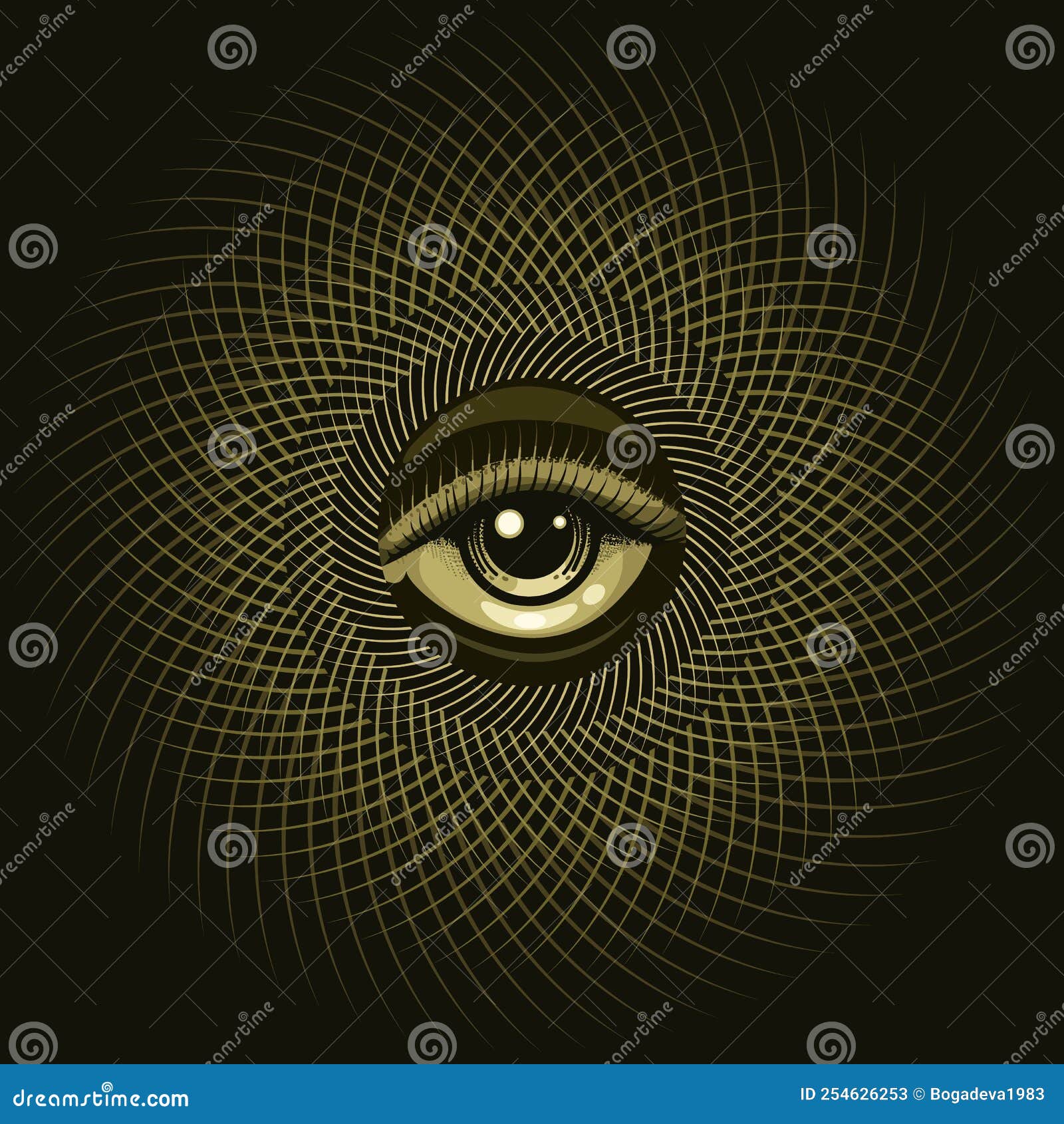 All Seeing Eye Emblem Isolated on Black Background Stock Vector ...