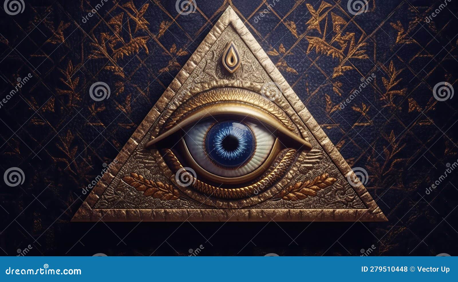 All-Seeing Eye of God in Triangle Ancient. Generative AI Stock ...