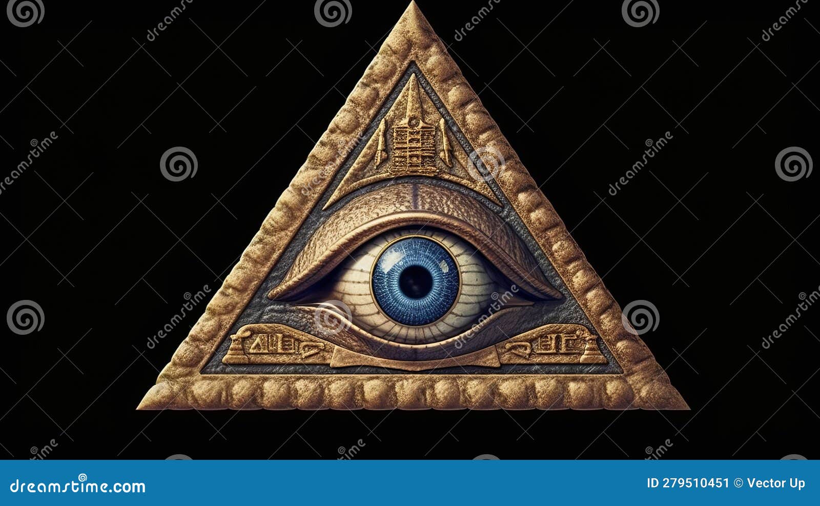 All-Seeing Eye of God in Triangle Ancient. Generative AI Stock ...