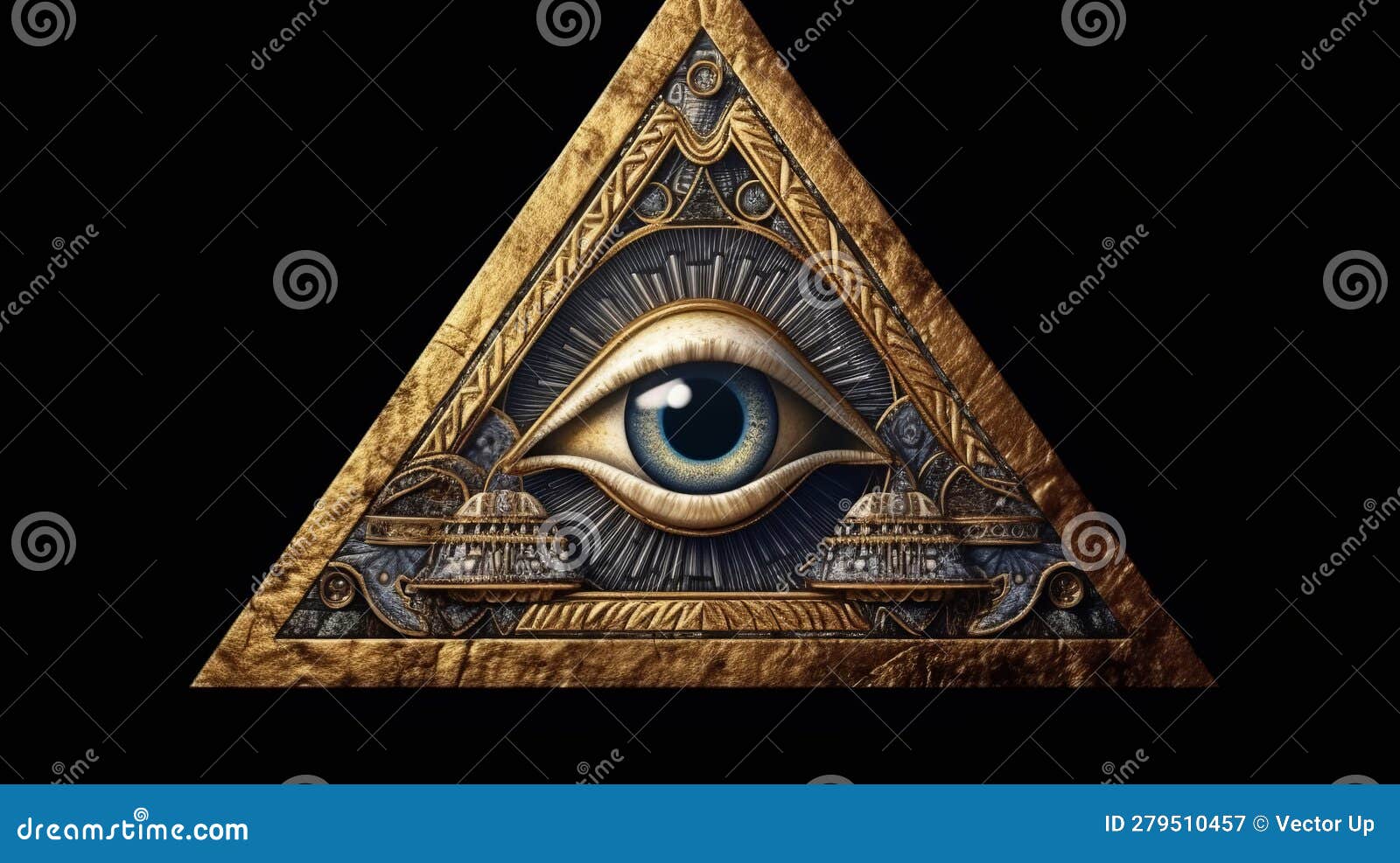 All-Seeing Eye of God in Triangle Ancient. Generative AI Stock ...