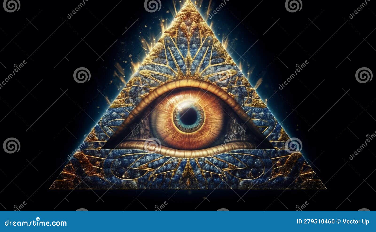 All-Seeing Eye of God in Triangle Ancient. Generative AI Stock ...