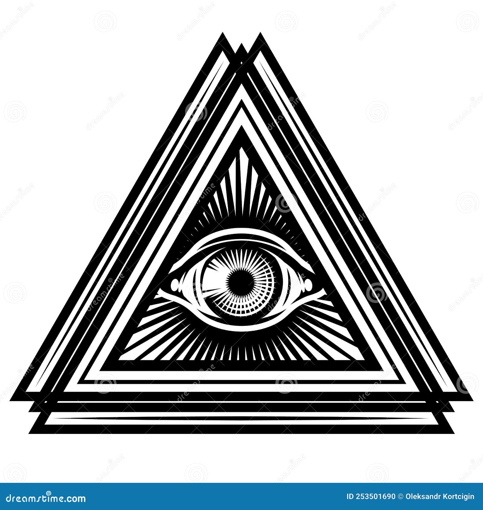 All-seeing Eye of God in Triangle. Sacred Symbol in a Stylized ...