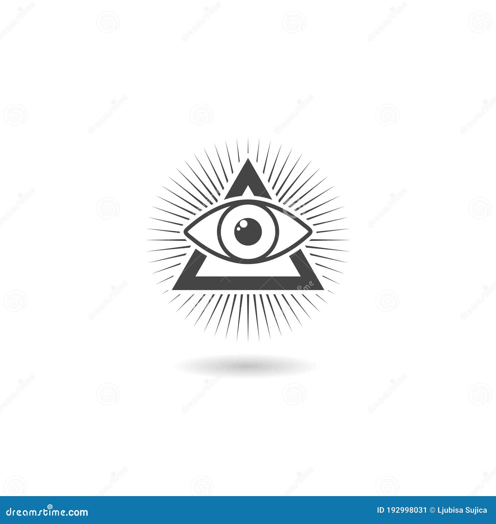 All Seeing Eye Icon with Shadow Stock Vector - Illustration of black ...