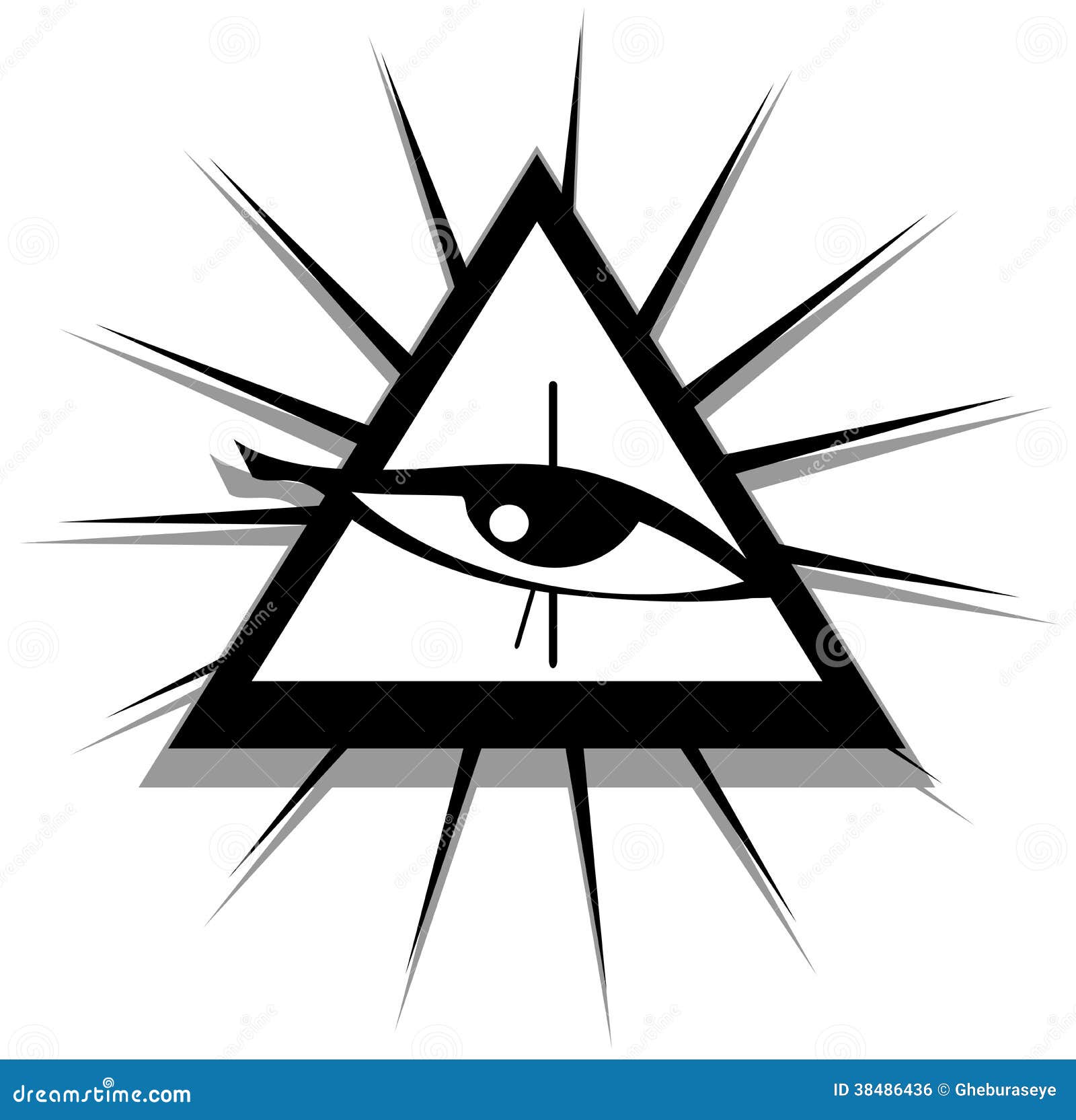 All-Seeing Eye in Black and White Isolated Stock Vector - Illustration ...