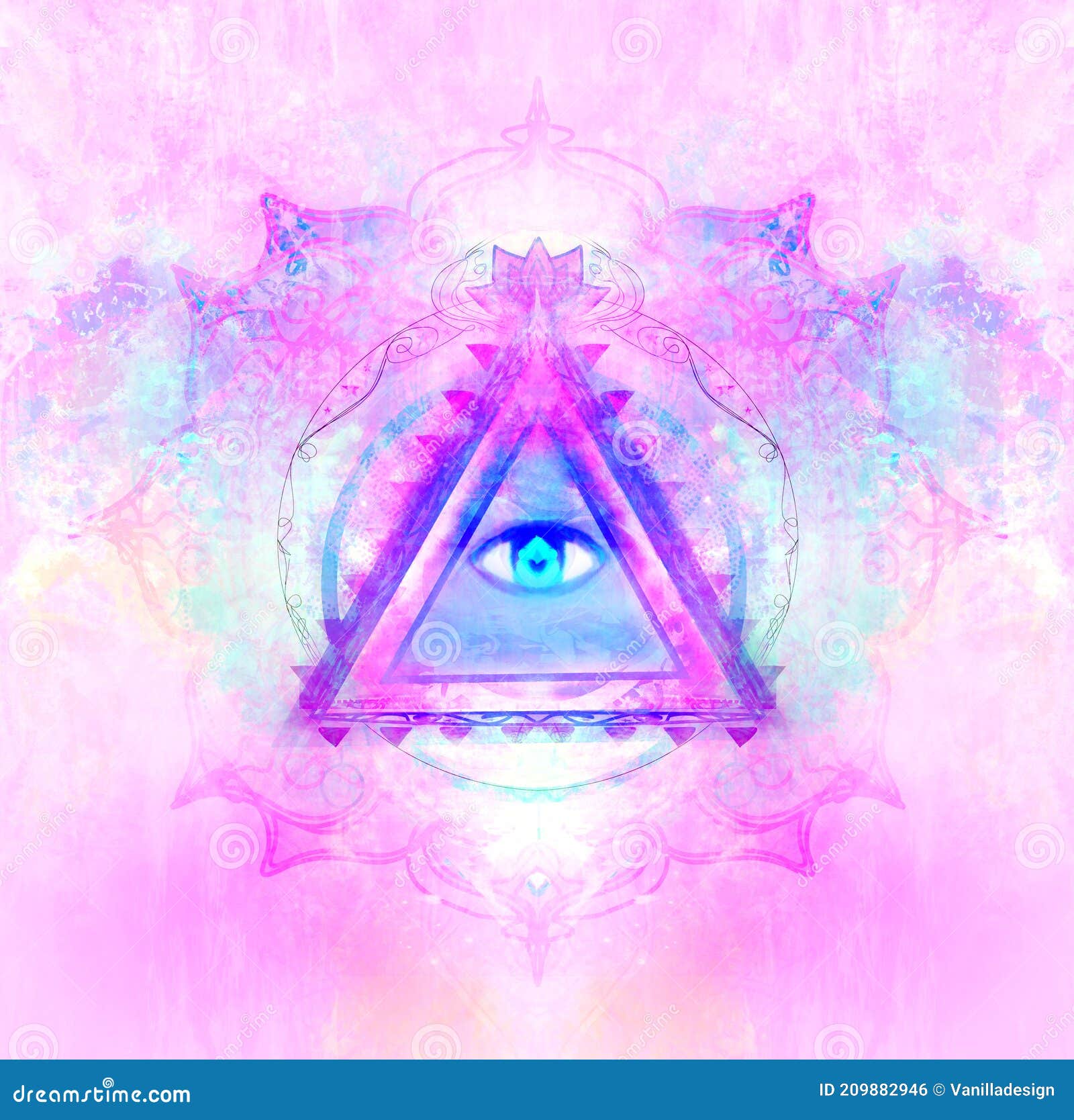 All Seeing Eye Inside Triangle Pyramid Stock Illustration ...