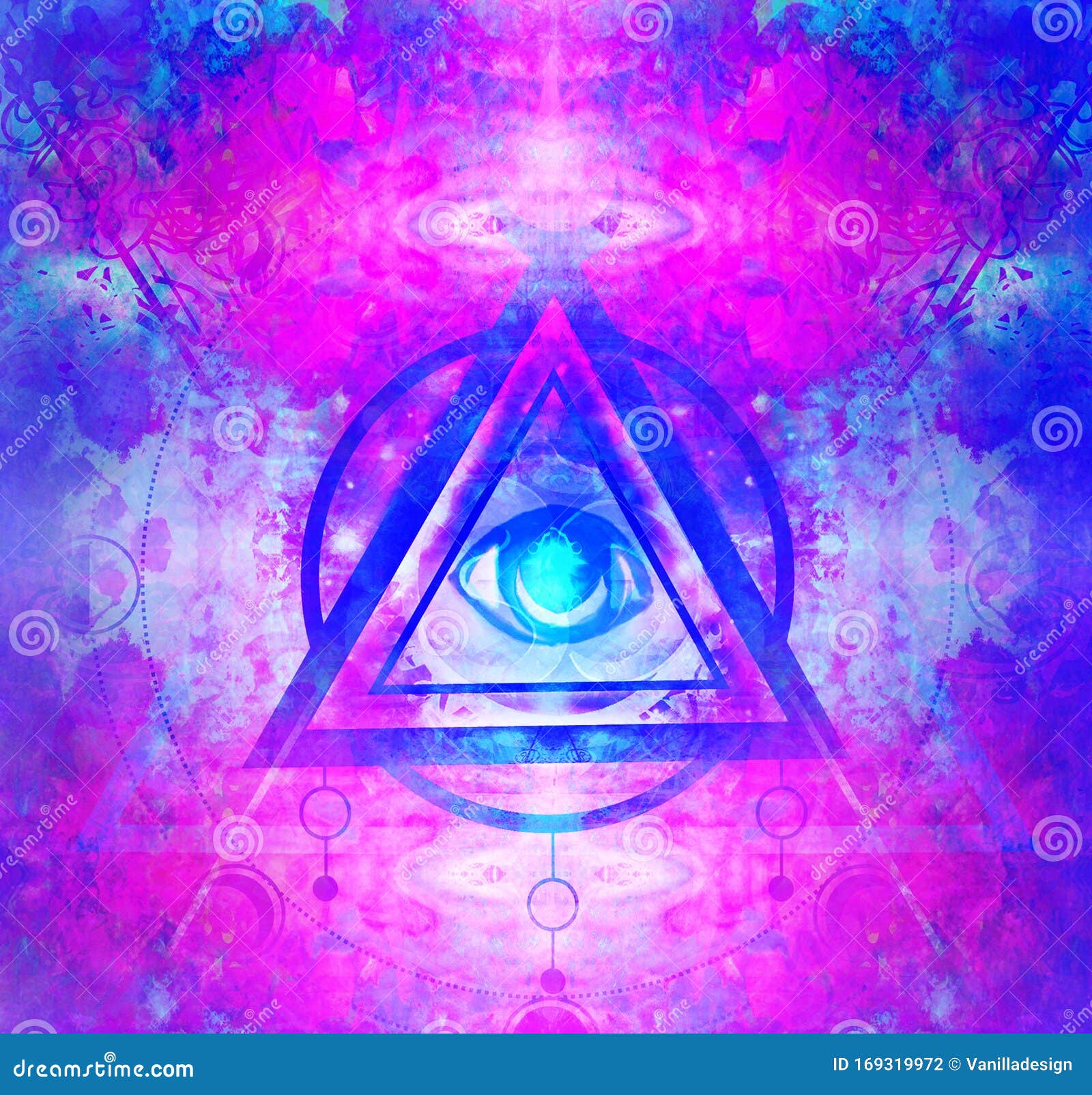 All Seeing Eye Inside Triangle Pyramid Stock Illustration ...