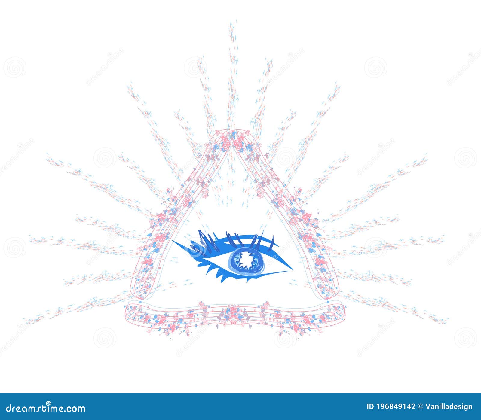 All Seeing Eye Inside Triangle Pyramid Stock Vector - Illustration of ...