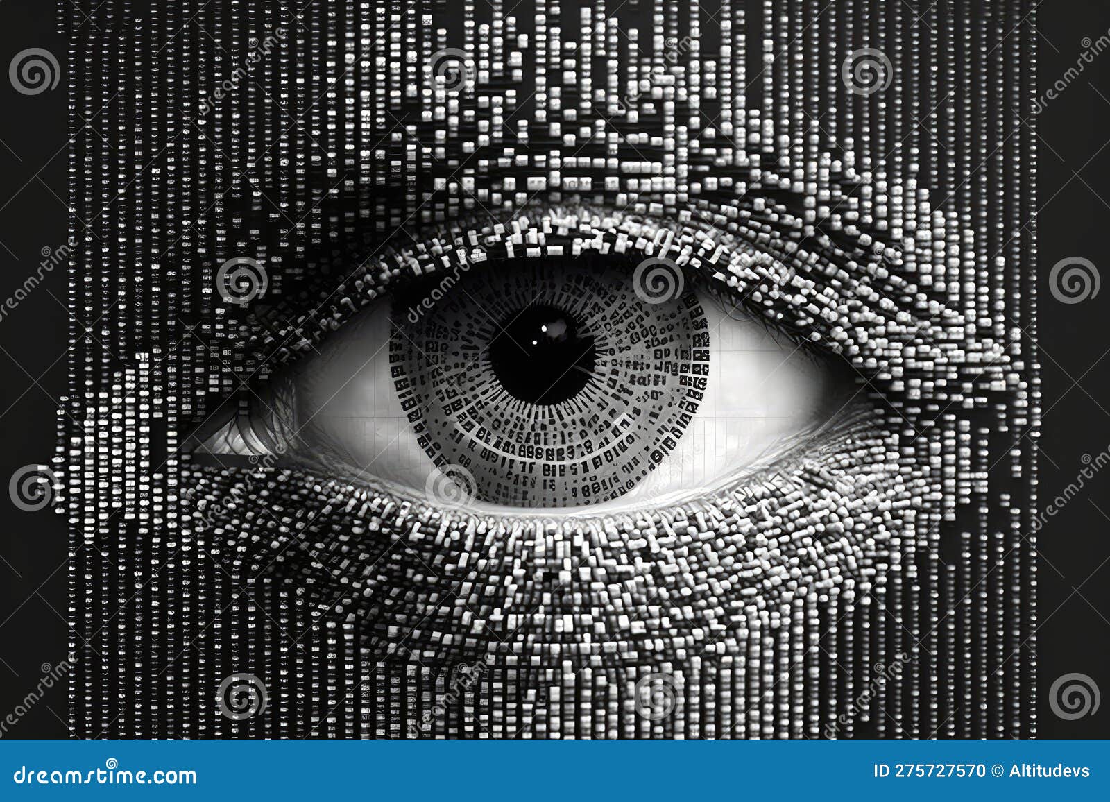All-seeing Eye Made Out of Binary Code, with Each Bit Representing a ...