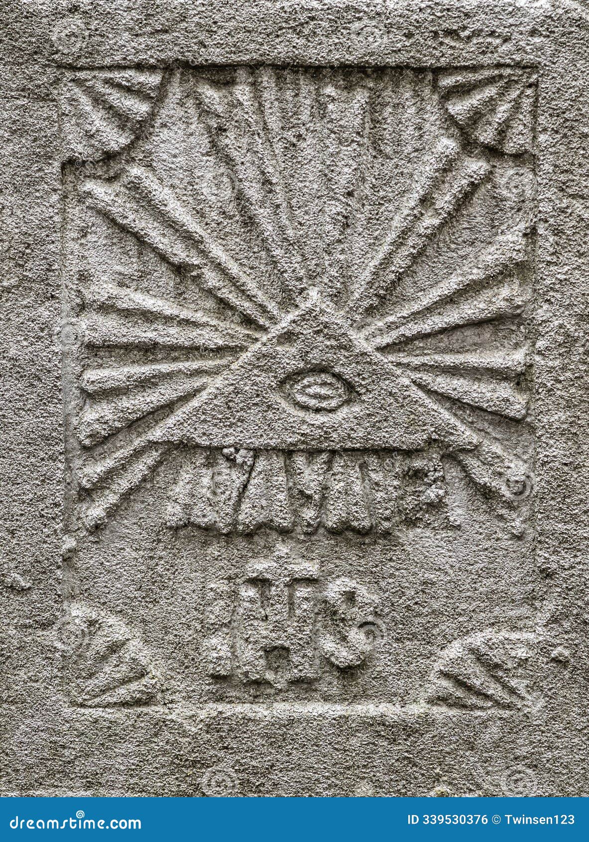 All-seeing Eye. Masonic Image on Old Stone. Triangle and Eye, Which ...
