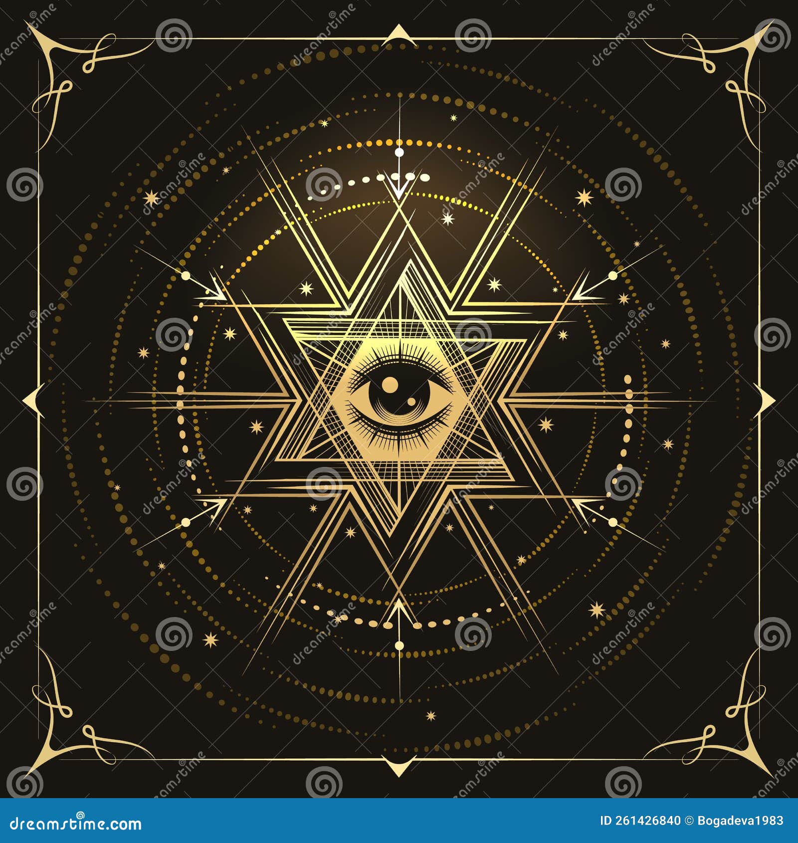 All Seeing Eye Masonic Symbol Esoteric Illustration | CartoonDealer.com ...