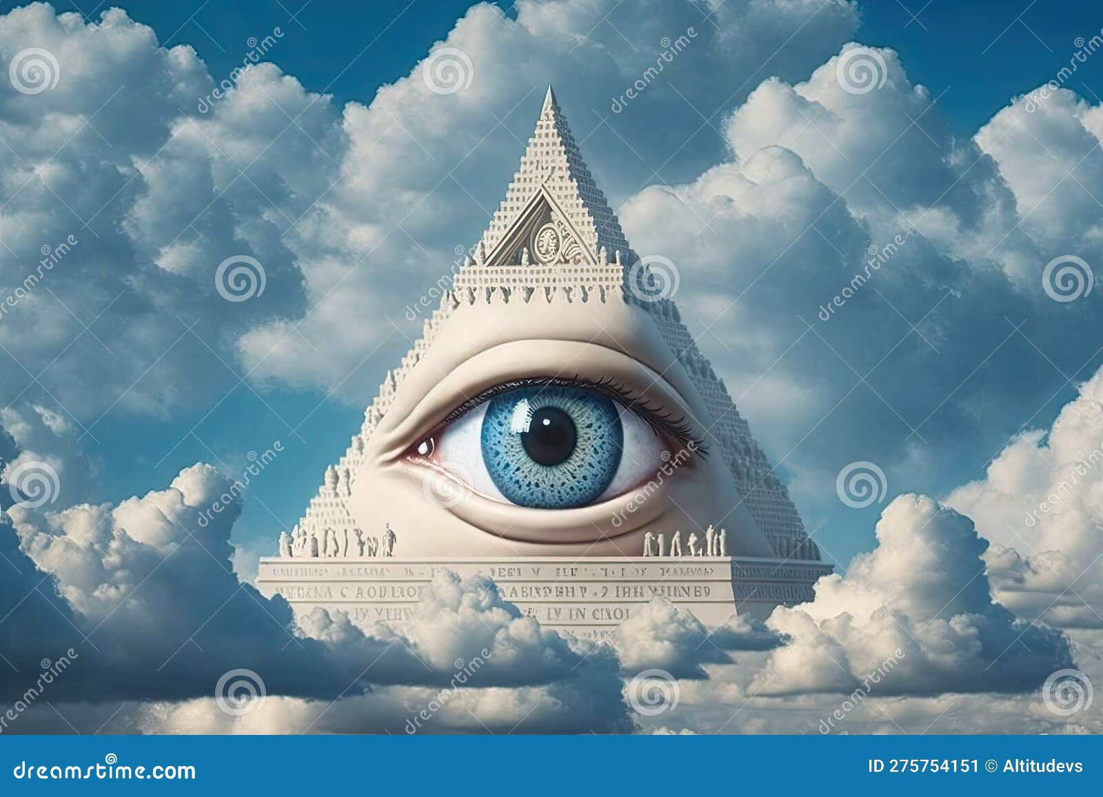 All-seeing Eye, Placed Against the Backdrop of Bright Blue Sky and ...