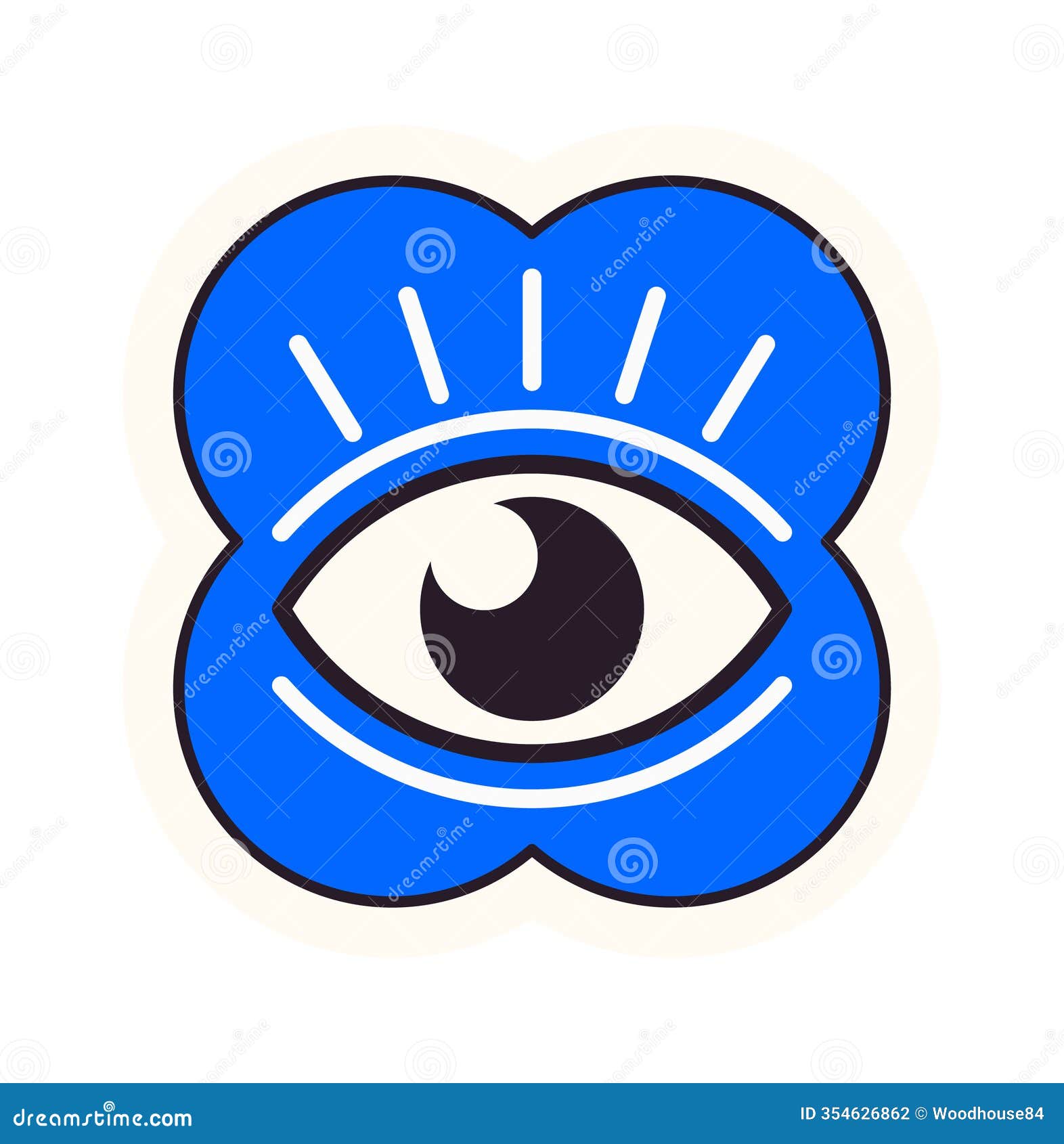 All-seeing Eye Pop Art Sticker Stock Illustration - Illustration of ...