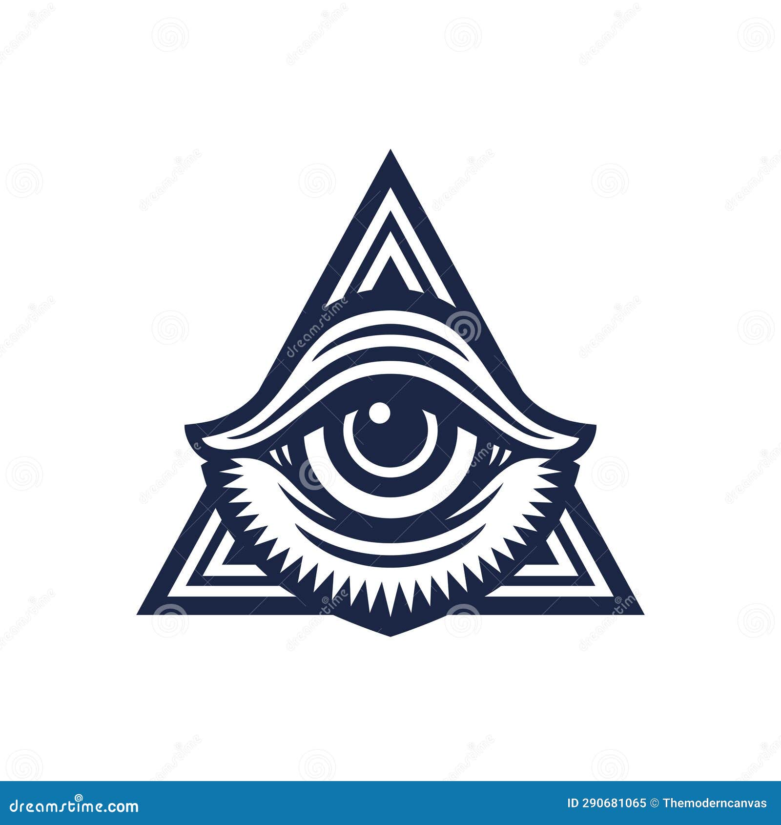 All Seeing Eye Pyramid Logo Icon Stock Illustration - Illustration of ...