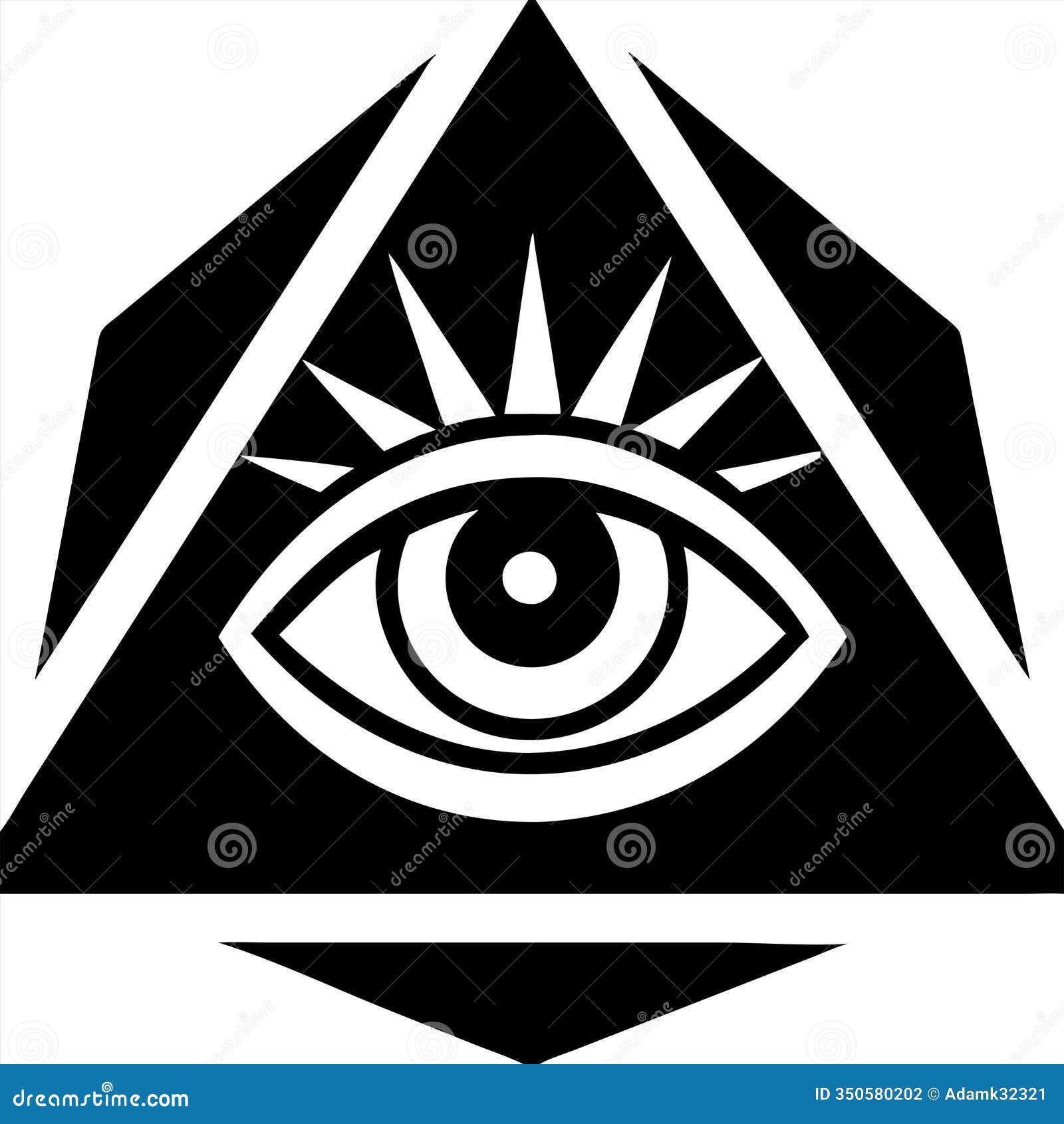 All Seeing Eye Pyramid Symbol Vector Illustration for Mystical and ...