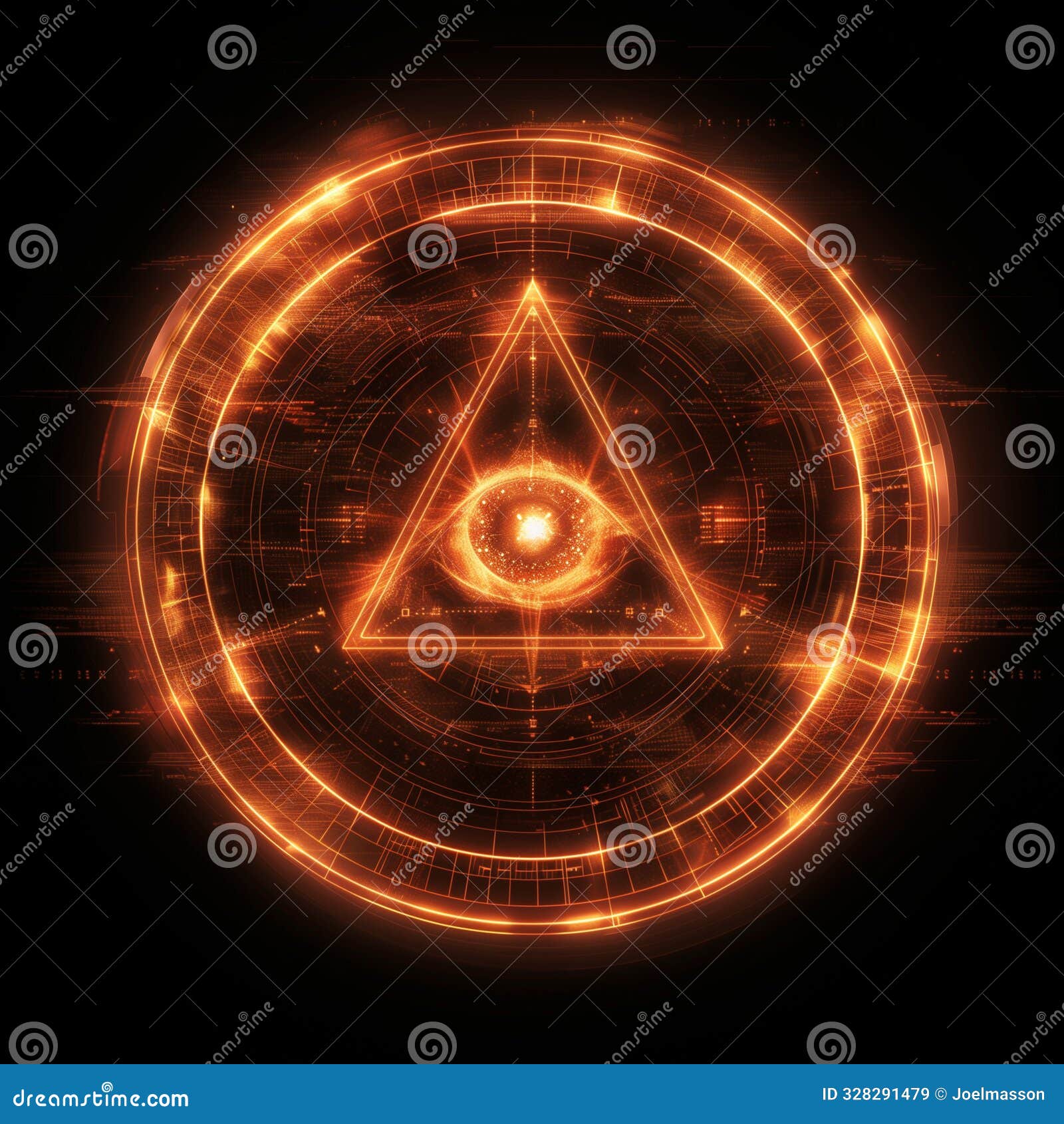 Cyber Horus With Sacred Geometry Cartoon Vector | CartoonDealer.com ...