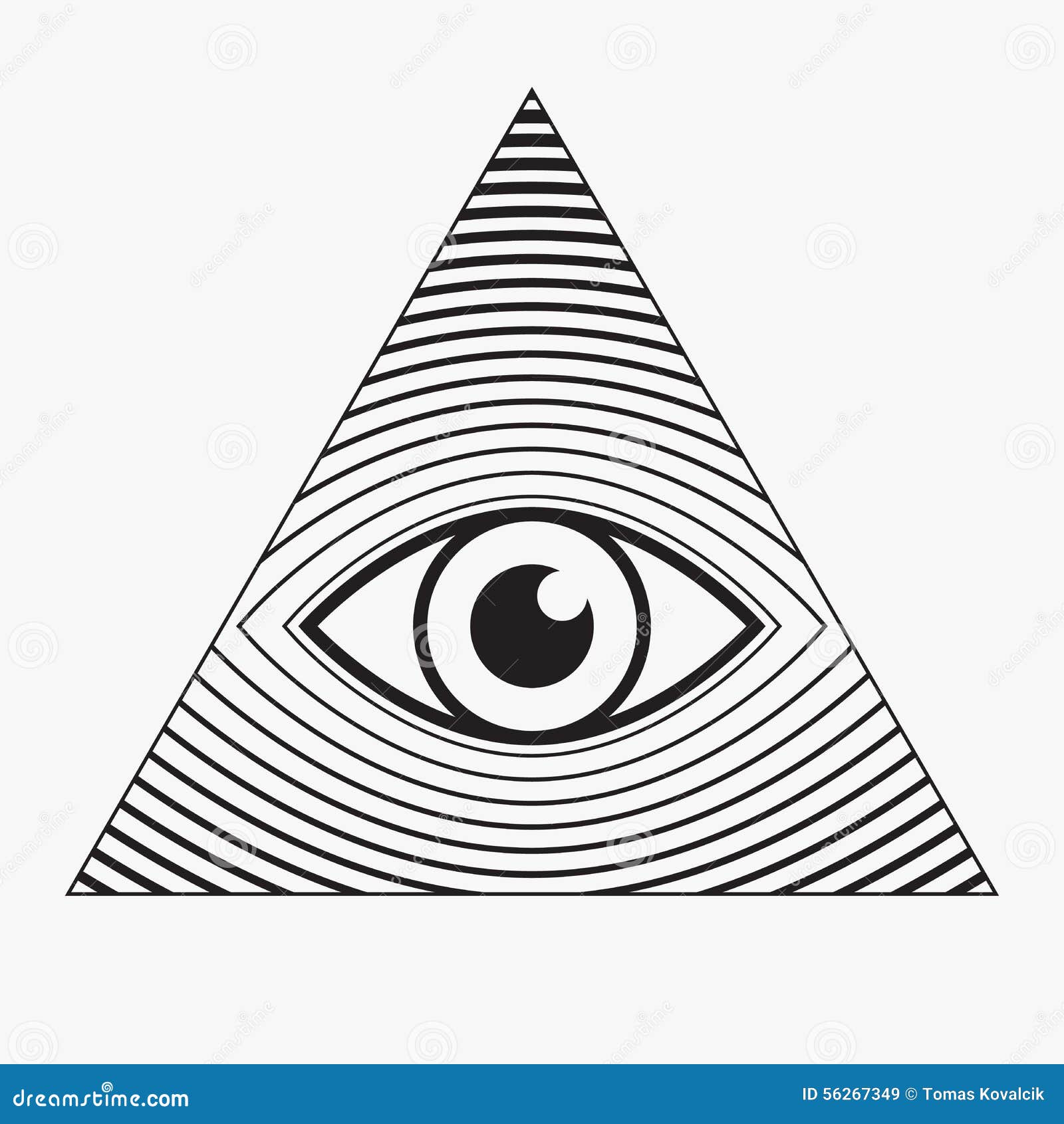 All seeing eye symbol stock vector. Illustration of esoteric - 56267349