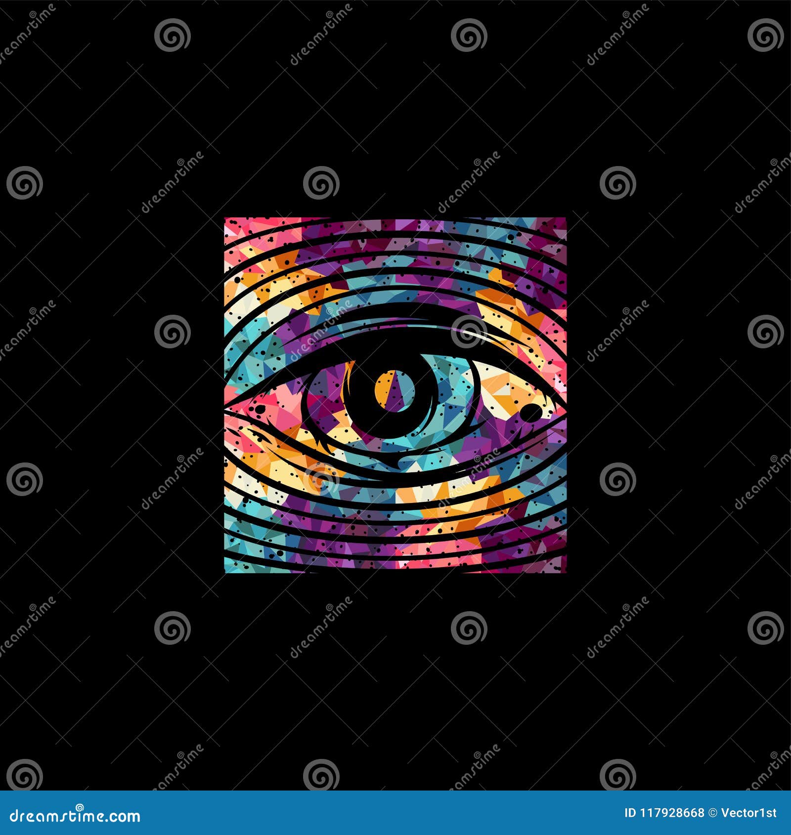 All Seeing Eye Theme Logo Template Stock Vector - Illustration of ...