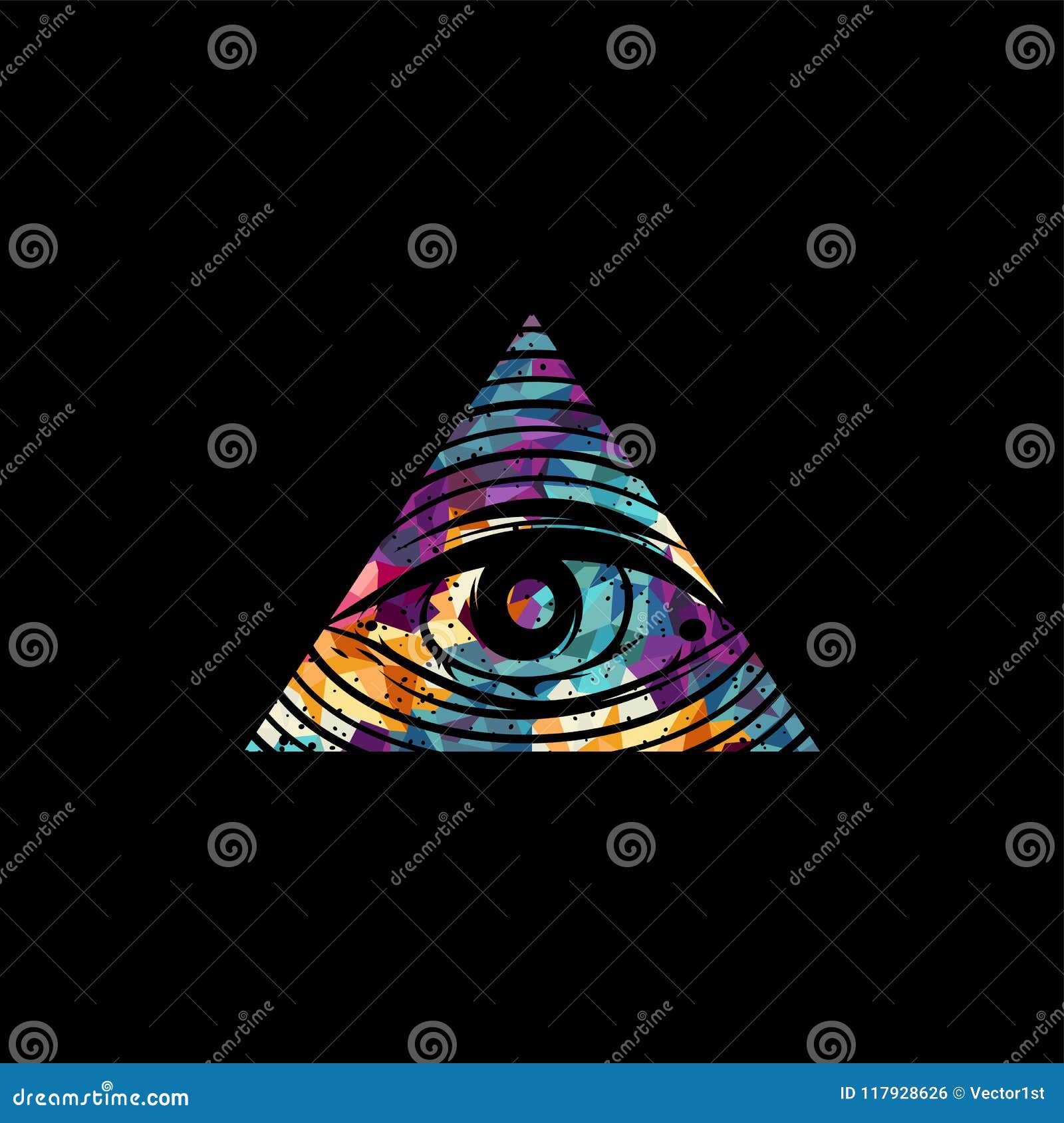 All Seeing Eye Theme Logo Template Stock Vector - Illustration of ...