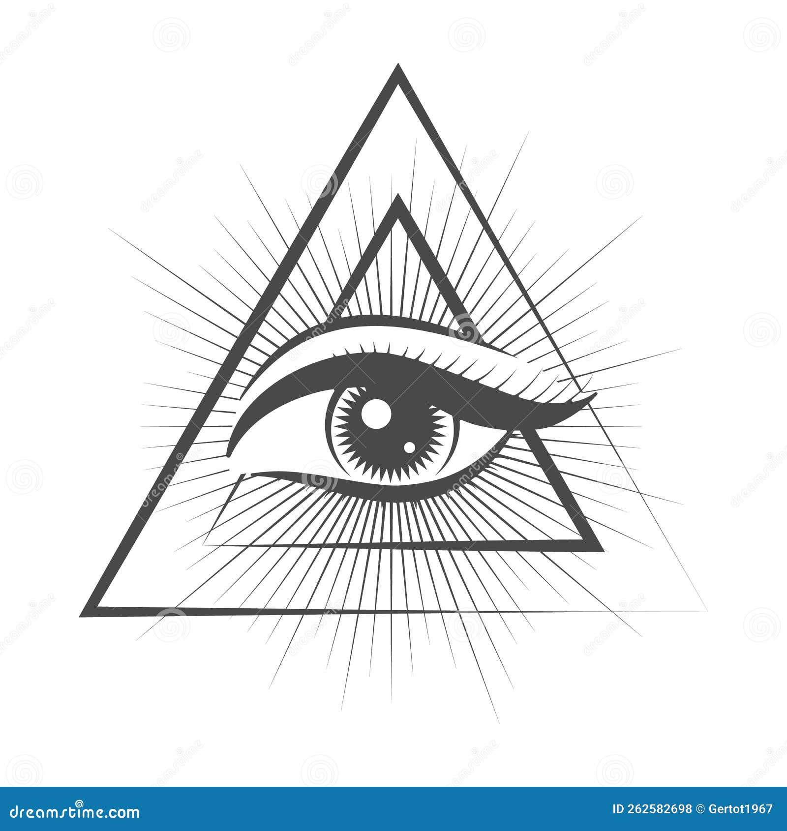 All Seeing Eye in Triangle Masonic Symbol Emblem Stock Illustration ...