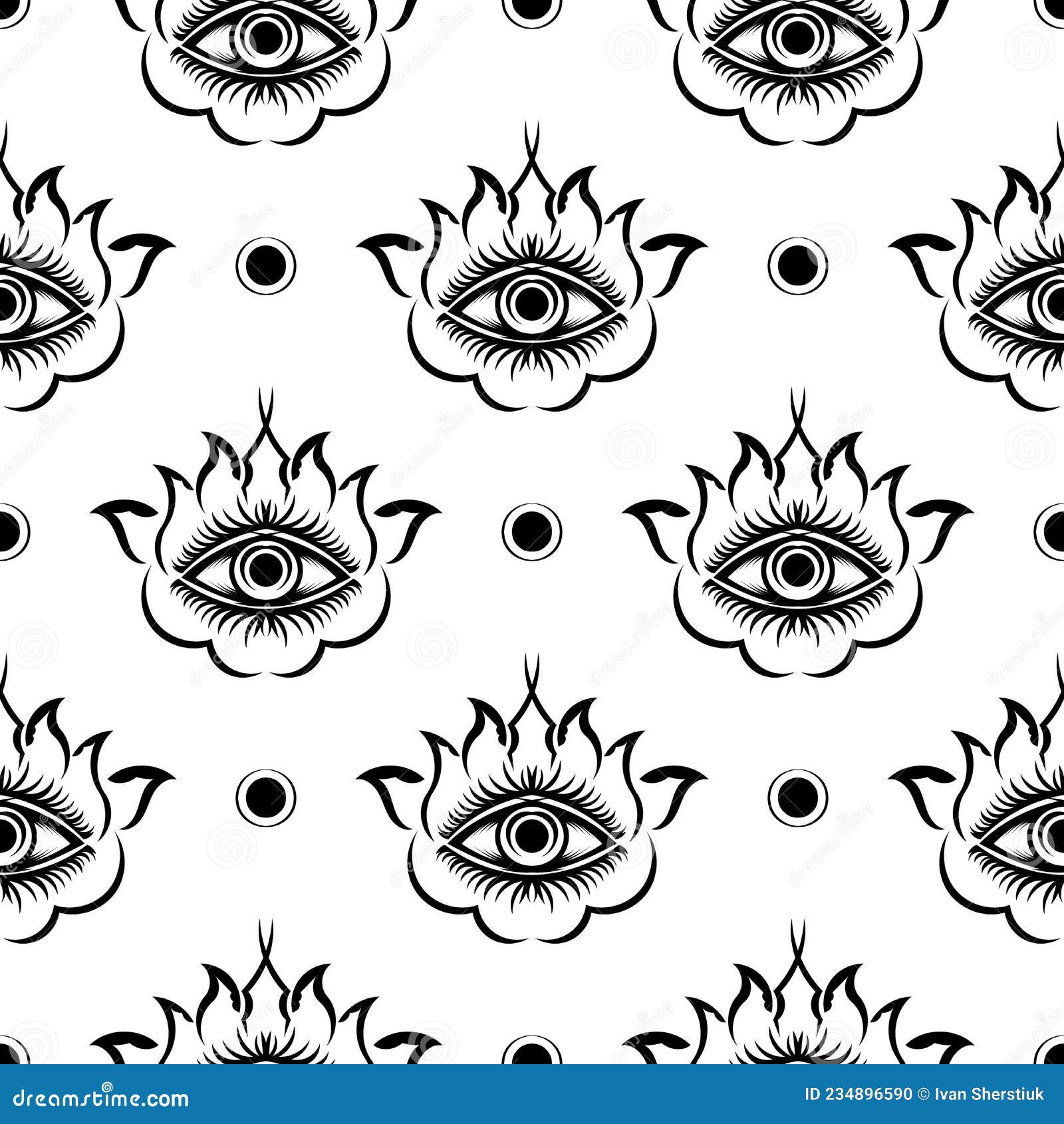All Seeing Eye Vector Seamless Pattern. Good for Clothing, Textiles ...