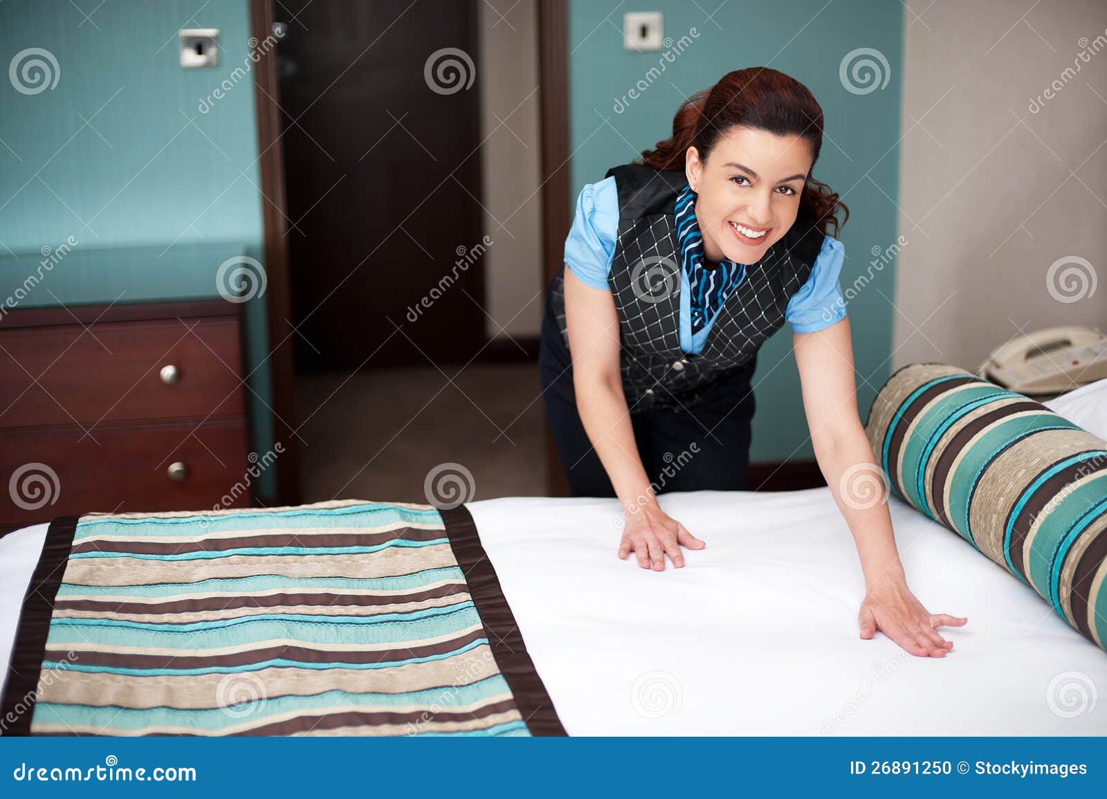 All Set. Waiting for Guests To Check-in Stock Photo - Image of bedroom ...