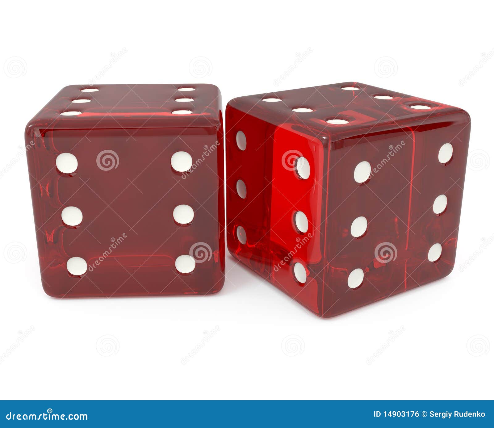 All Six, Red Dice Isolated on White Stock Illustration - Illustration ...