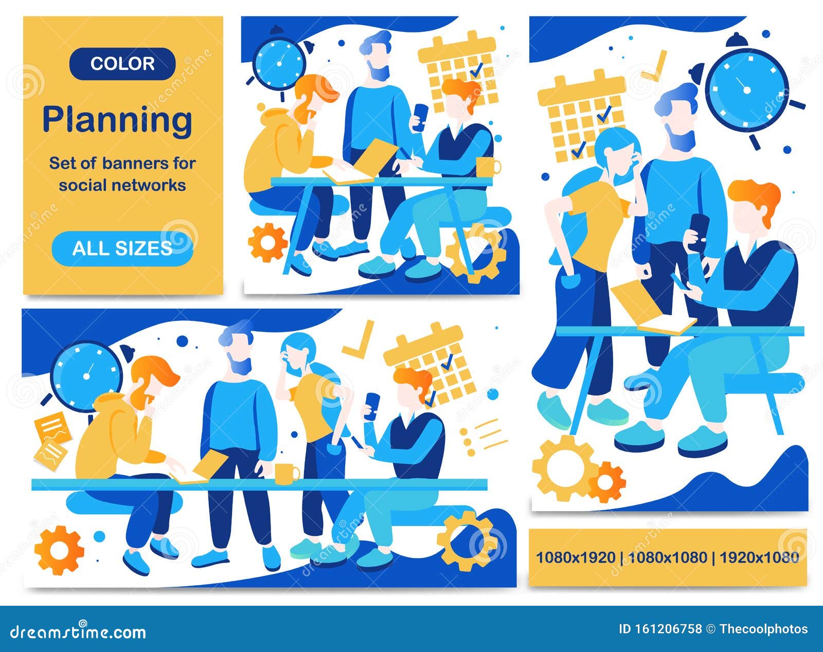 Set of Banners for Social Networks. Template for Creative Flyer, Post ...